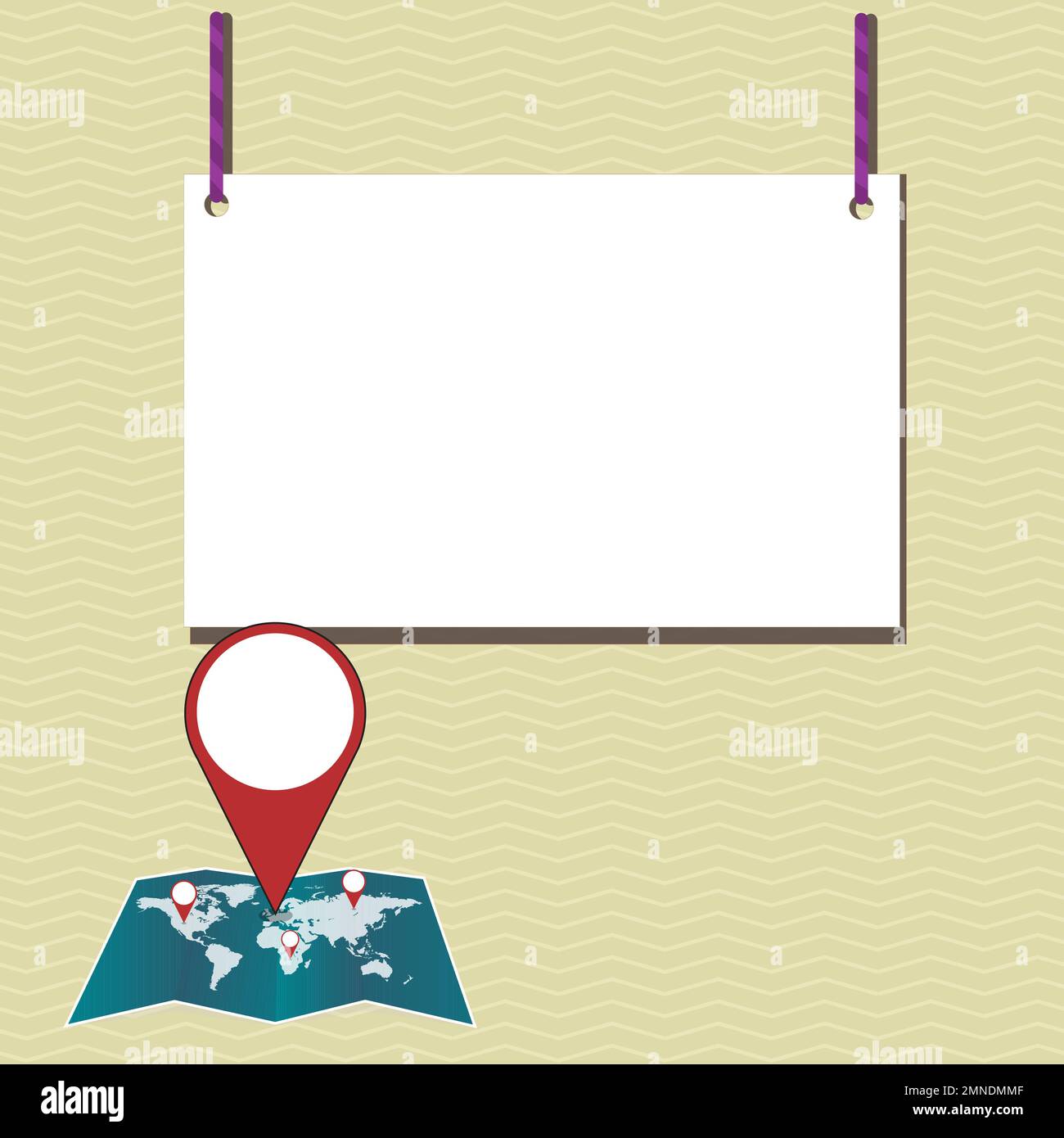 Speech Bubble With Important Message Above Map With Destination Point ...