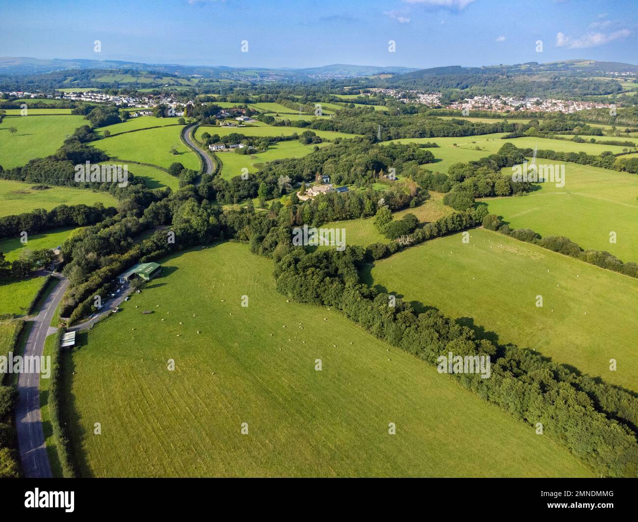 Aerial views around Peterston-Super-Ely, Vale of Glamorgan and M4 ...