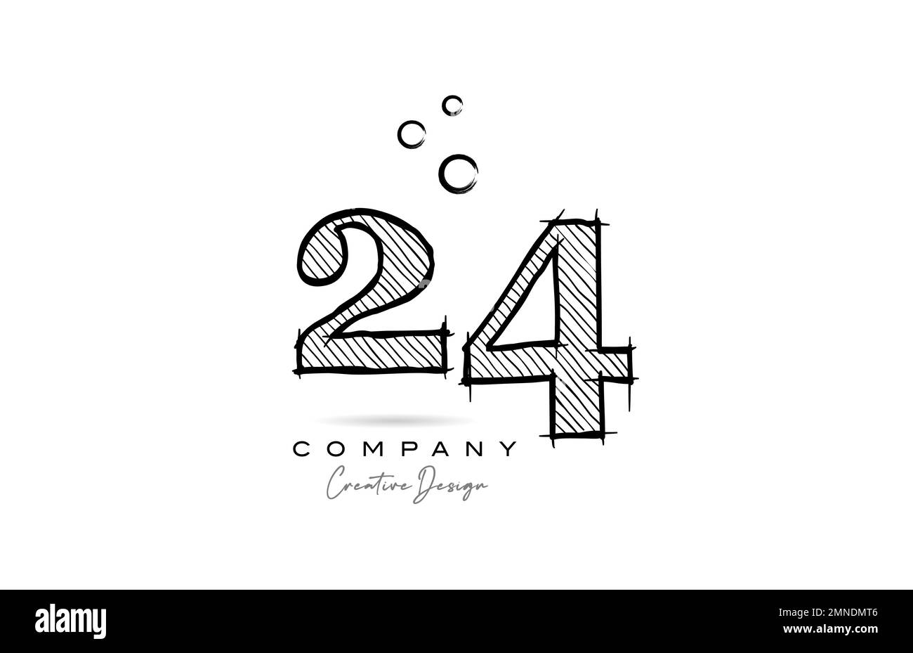 hand drawing number 24 logo icon design for company template or ...
