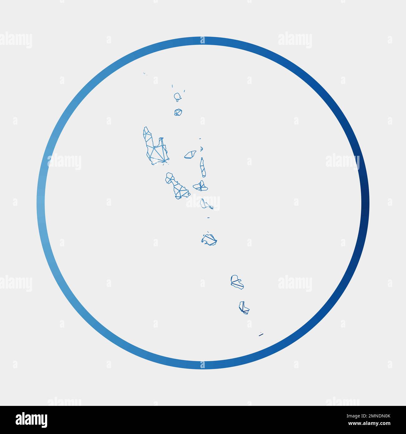 Vanuatu icon. Network map of the country. Round Vanuatu sign with ...