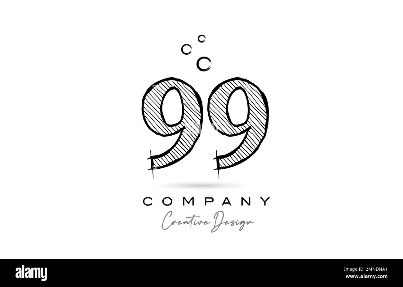 hand drawing number 99 logo icon design for company template or ...