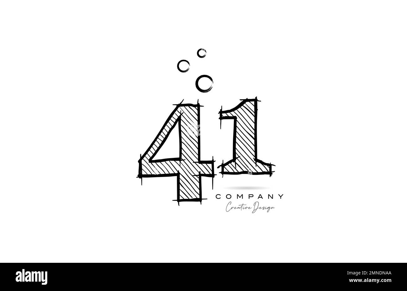 hand drawing number 41 logo icon design for company template or ...