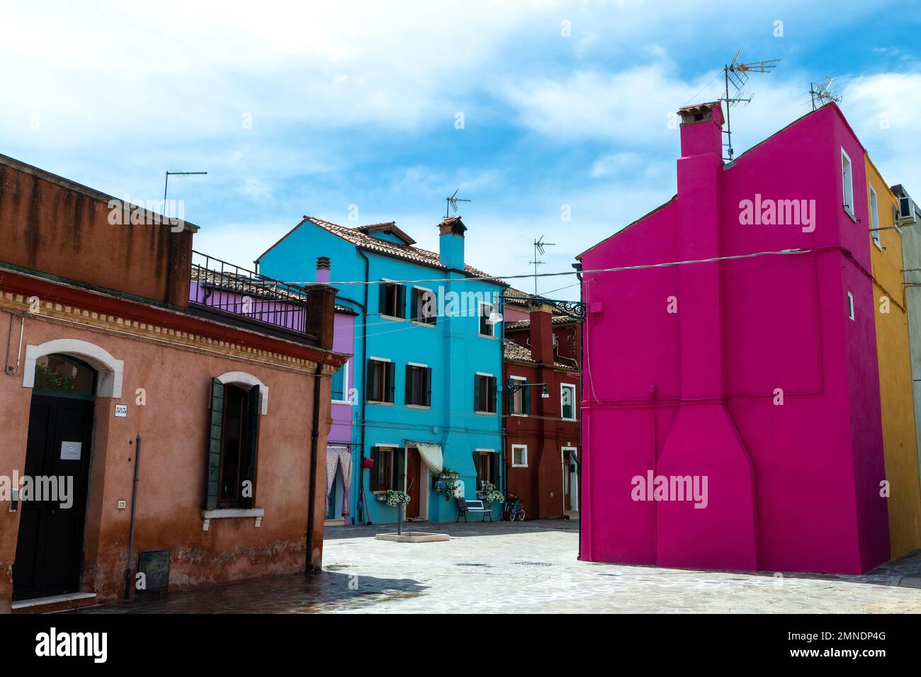 Colourful streets and houses of Burano, Veneto, Italy Stock Photo - Alamy