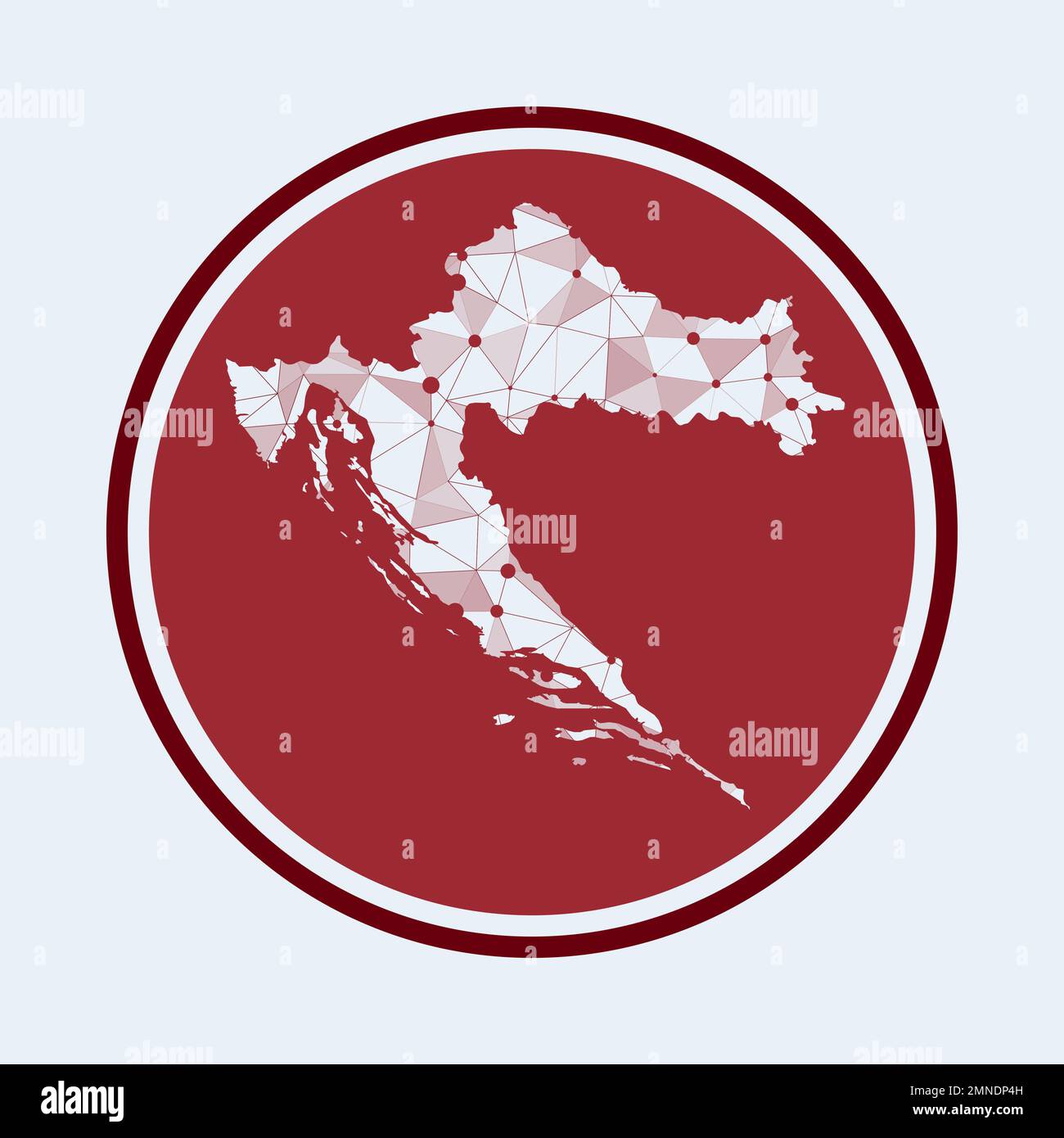 Croatia icon. Trendy tech logo of the country. Geometric mesh round ...
