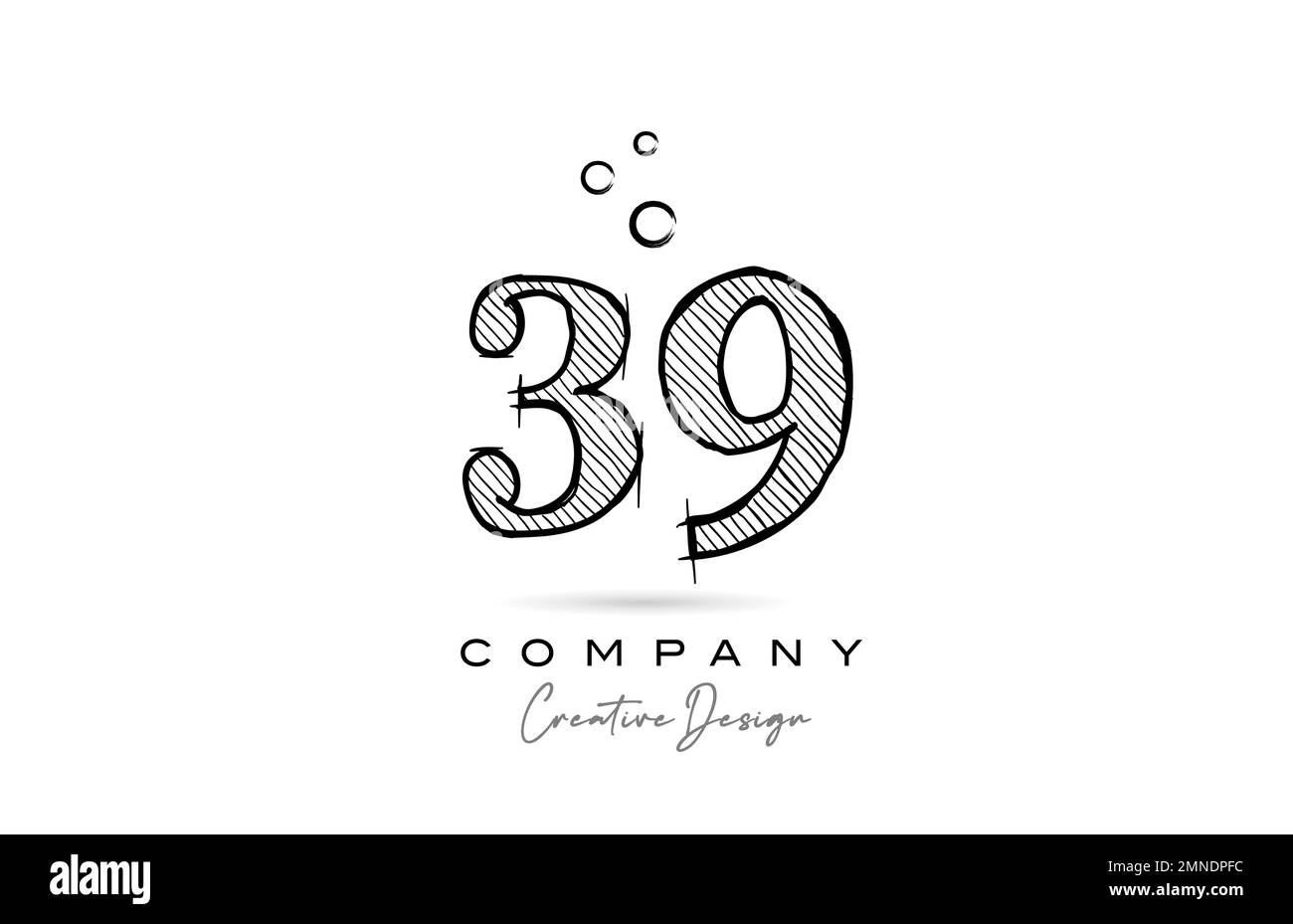 hand drawing number 39 logo icon design for company template or ...