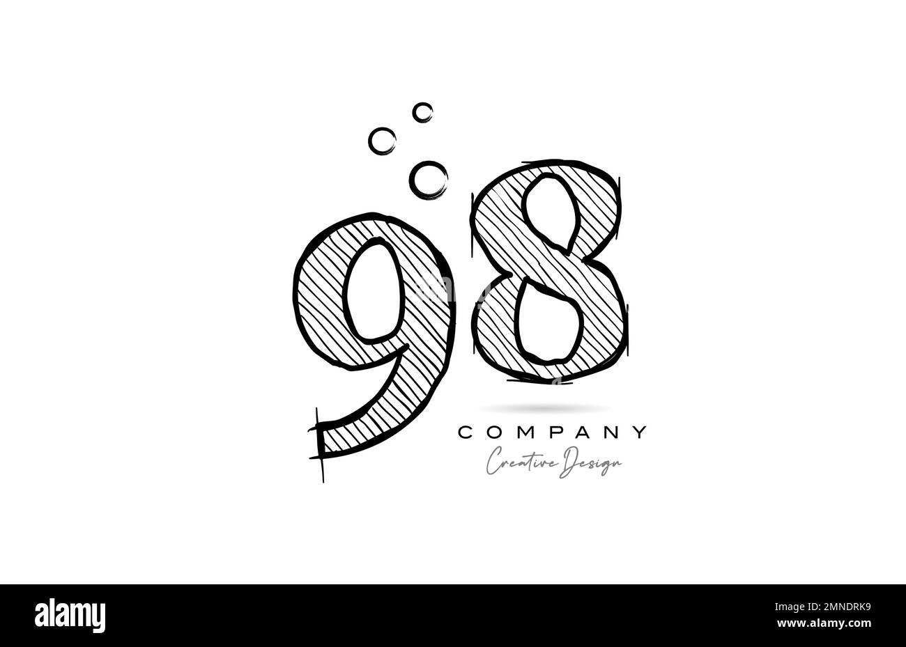 hand drawing number 98 logo icon design for company template or ...