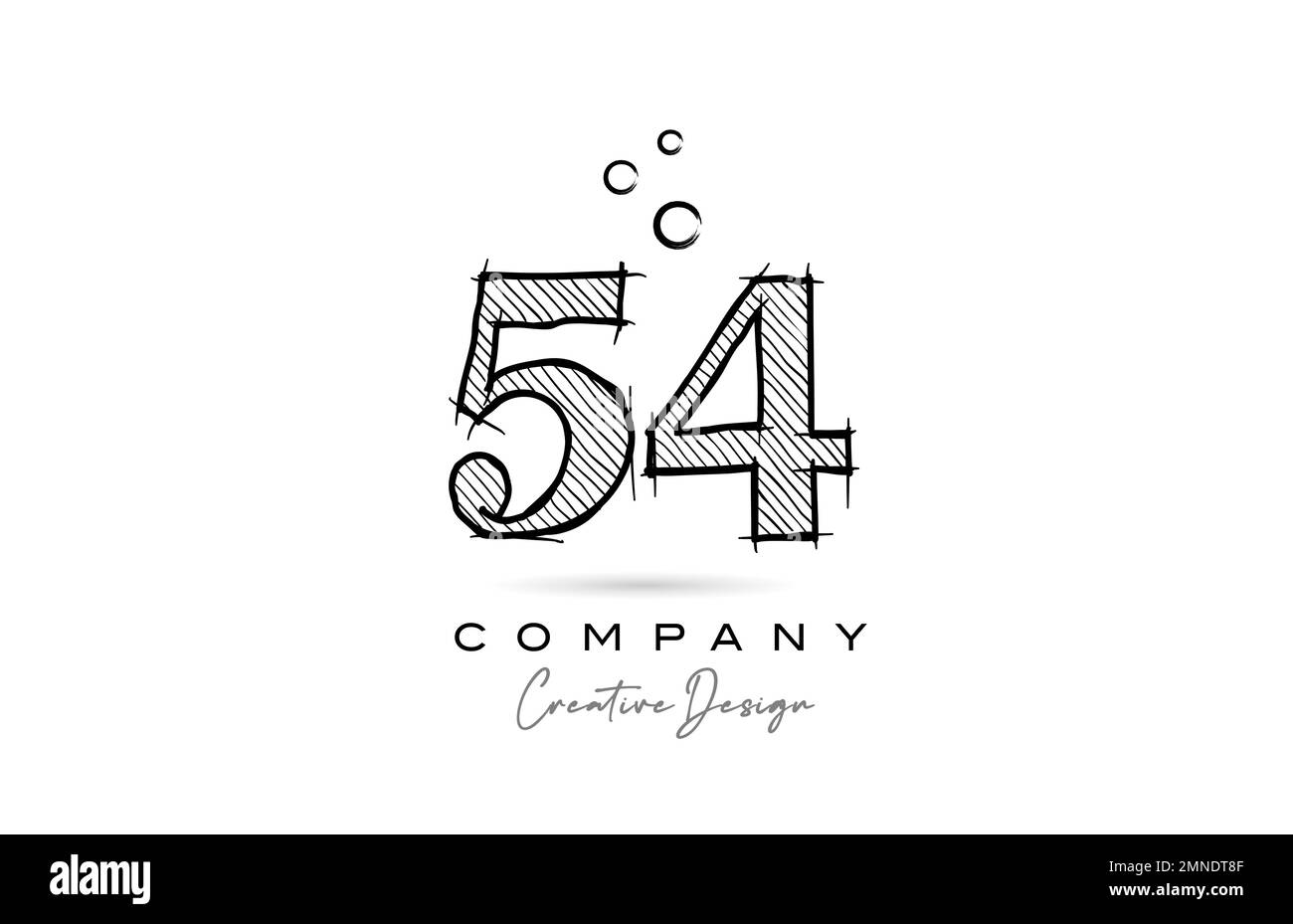 hand drawing number 54 logo icon design for company template or ...