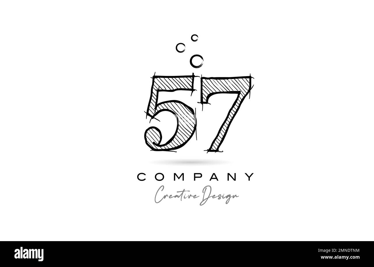 hand drawing number 57 logo icon design for company template or ...