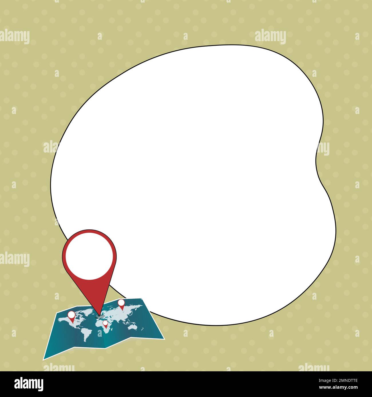 Speech Bubble With Important Message Above Map With Destination Point ...