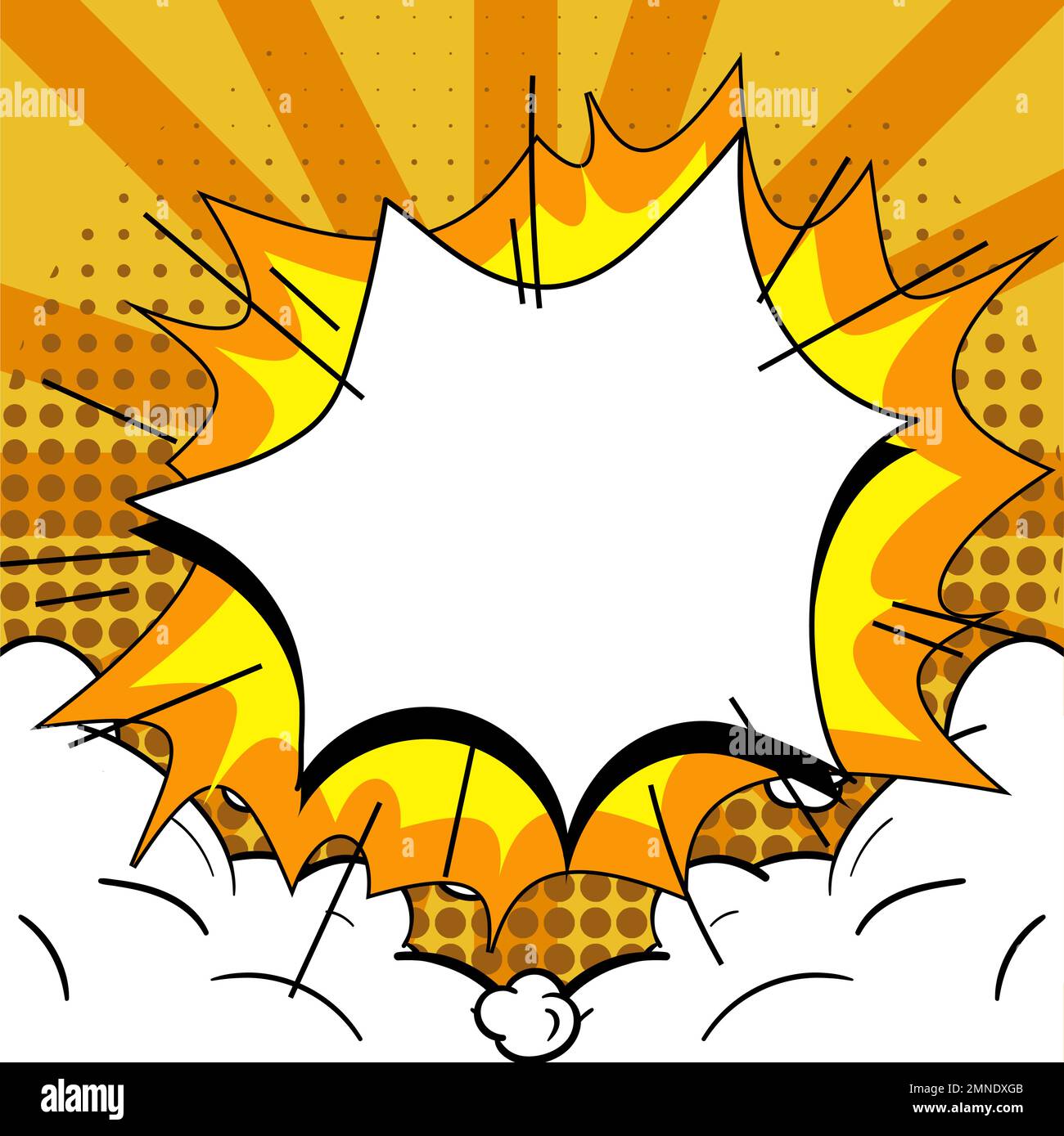 Comic Blank Speech Bubble With Copy Space Over Color Background Design ...