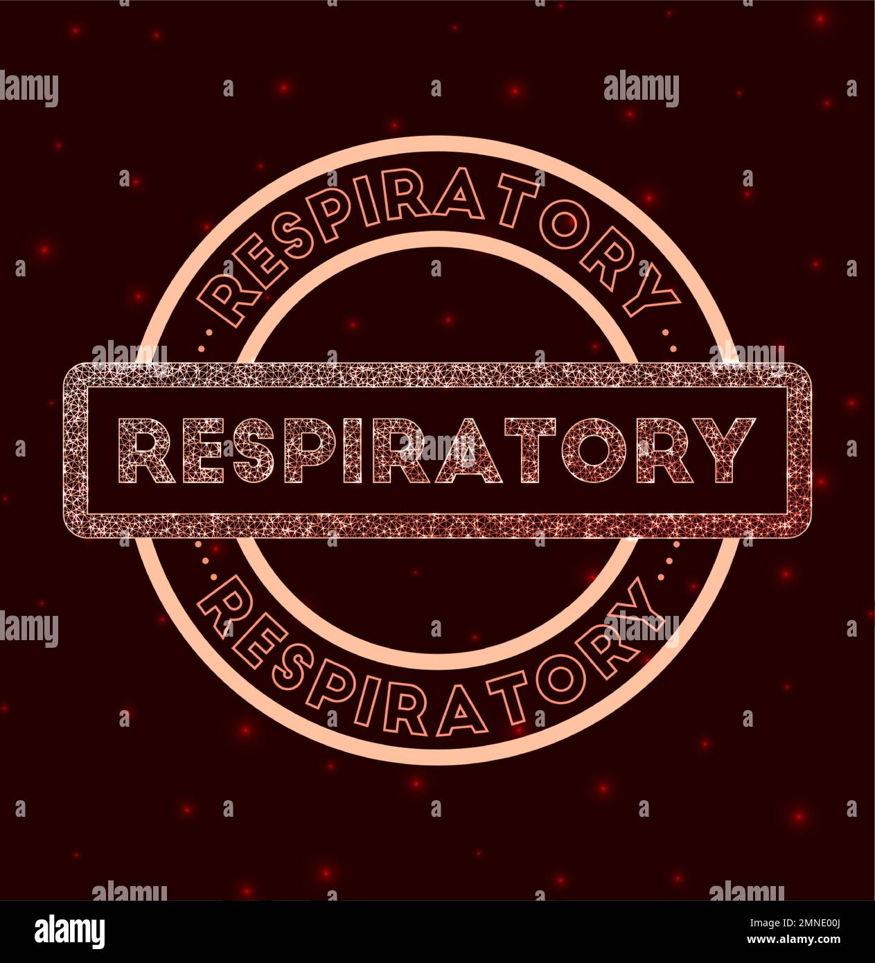 Respiratory badge. Glowing geometric round respiratory sign. Vector ...