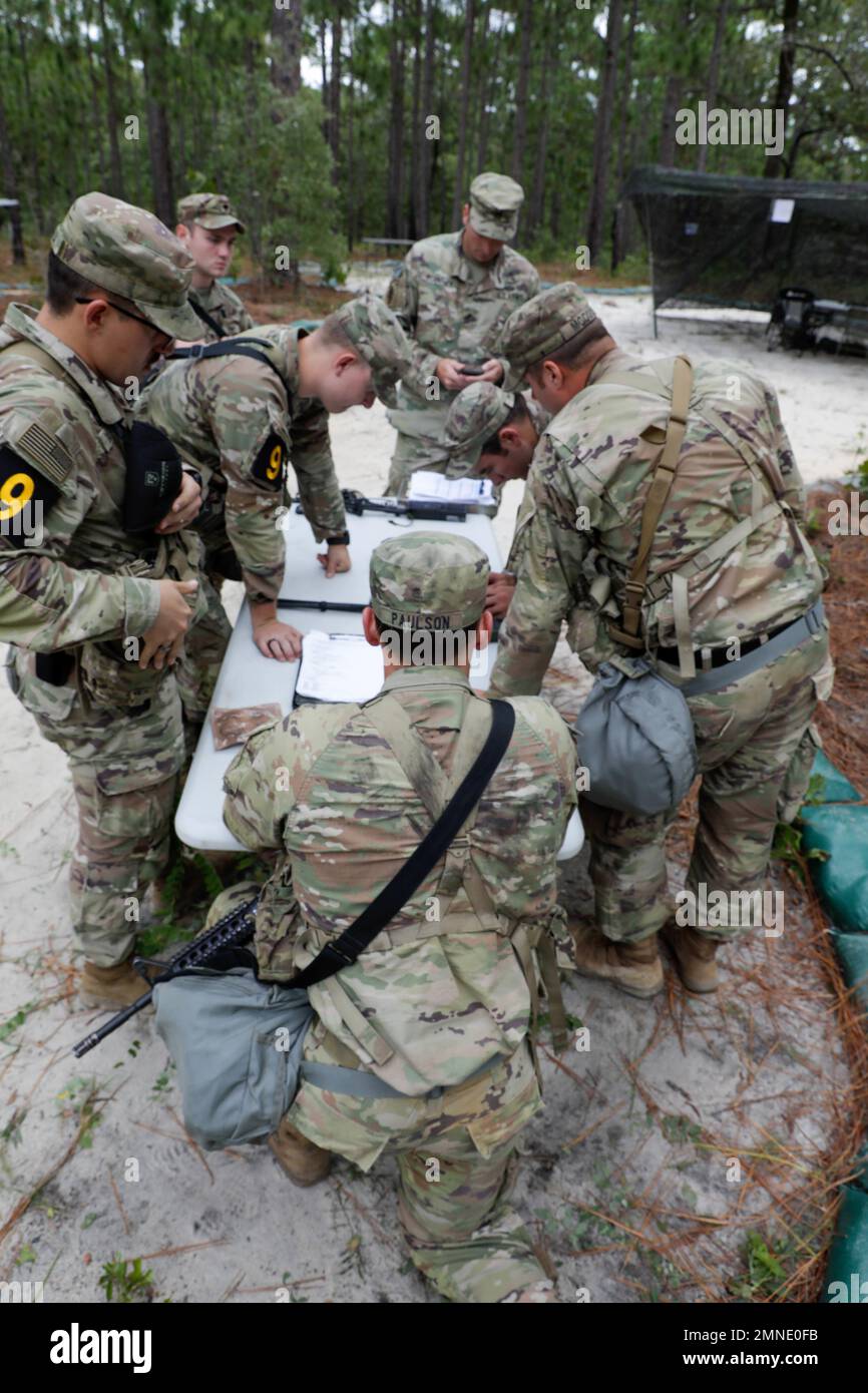 Soldiers of Squad 9, representing the U.S. Army Medical Command, review ...
