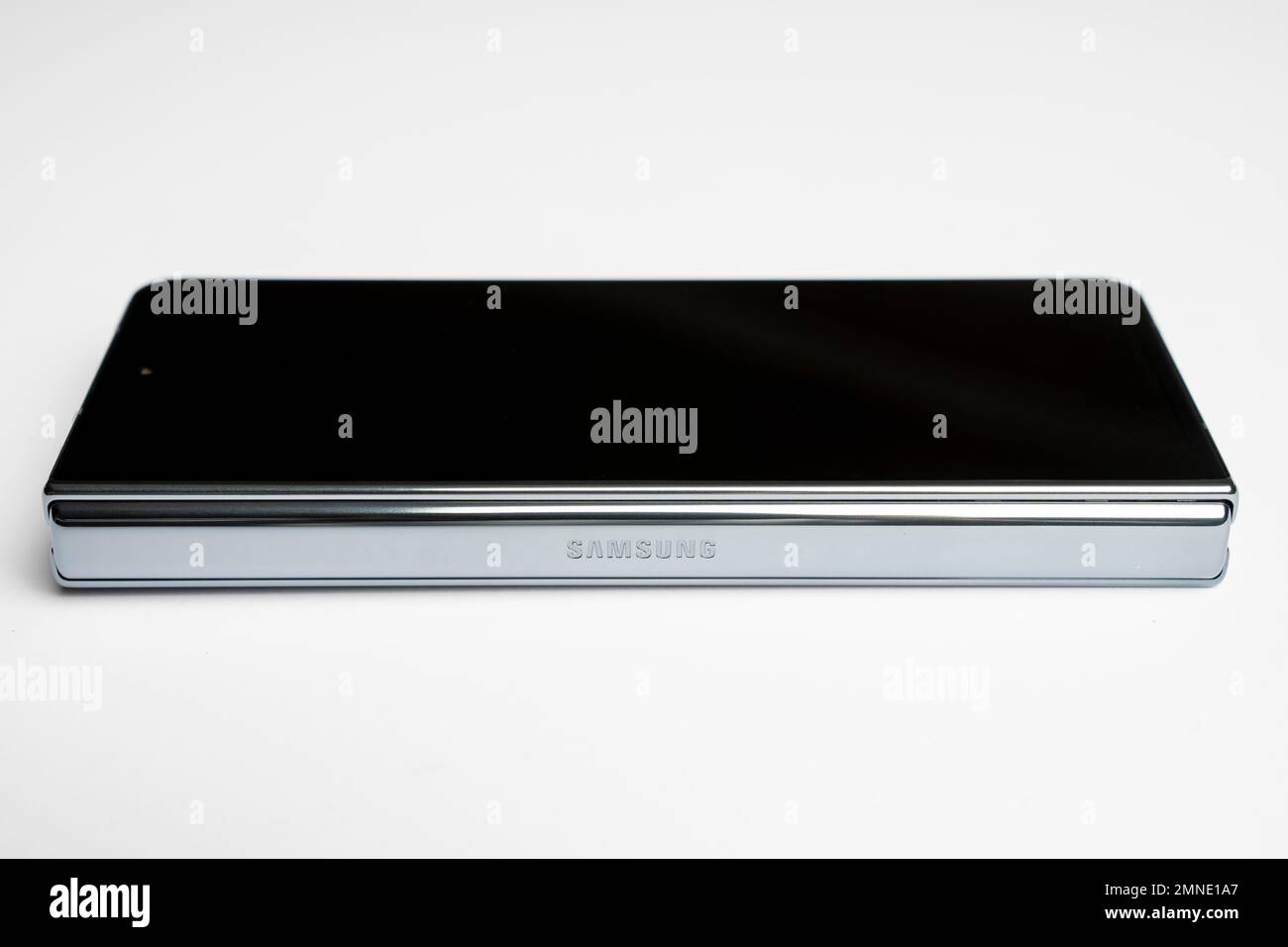 Samsung Galaxy Z Fold 4 in grey-green color. New smartphone with a ...