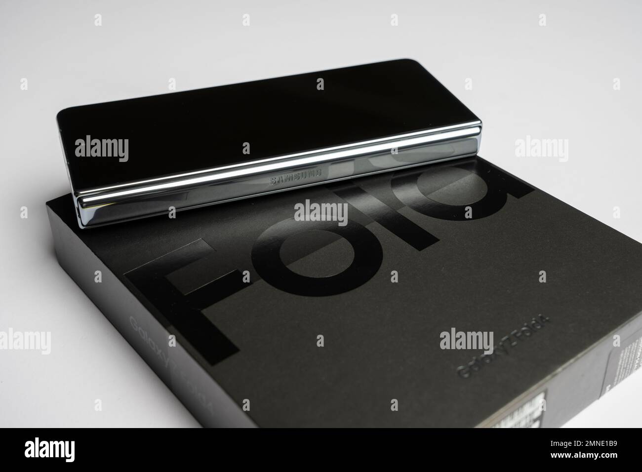 Samsung Galaxy Z Fold 4 in grey-green color. New smartphone with a ...