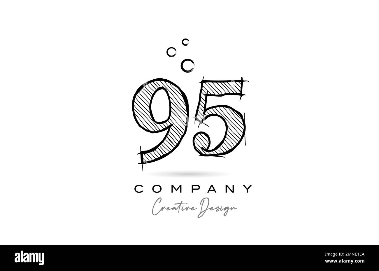 hand drawing number 95 logo icon design for company template or ...