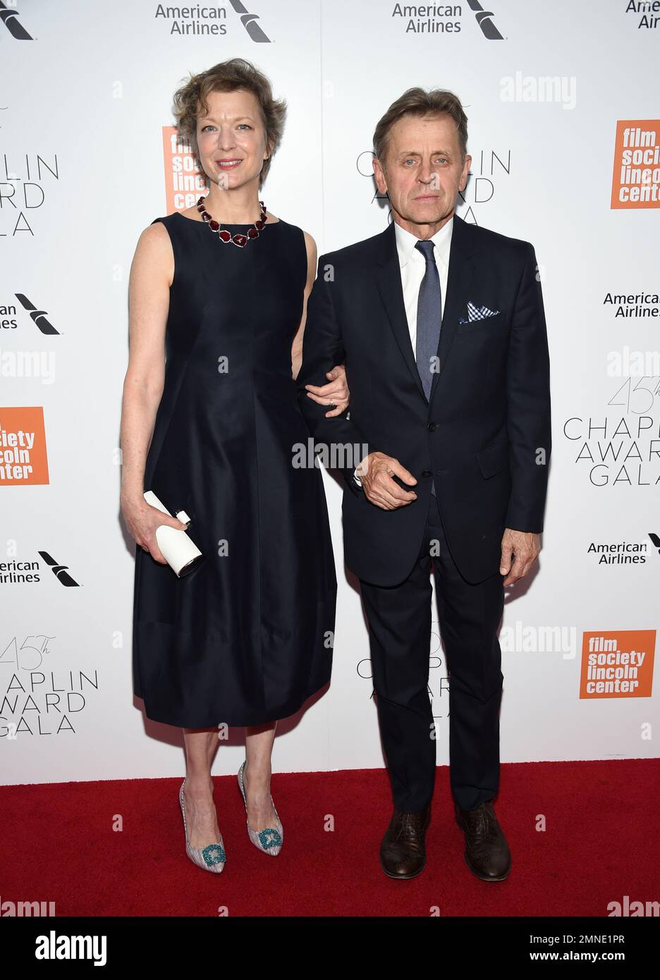Dancer/actor Mikhail Baryshnikov, right, and wife Lisa Rinehart attends ...