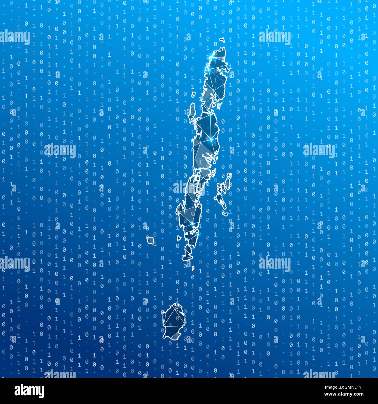 Network map of Andaman Islands. Island digital connections map ...