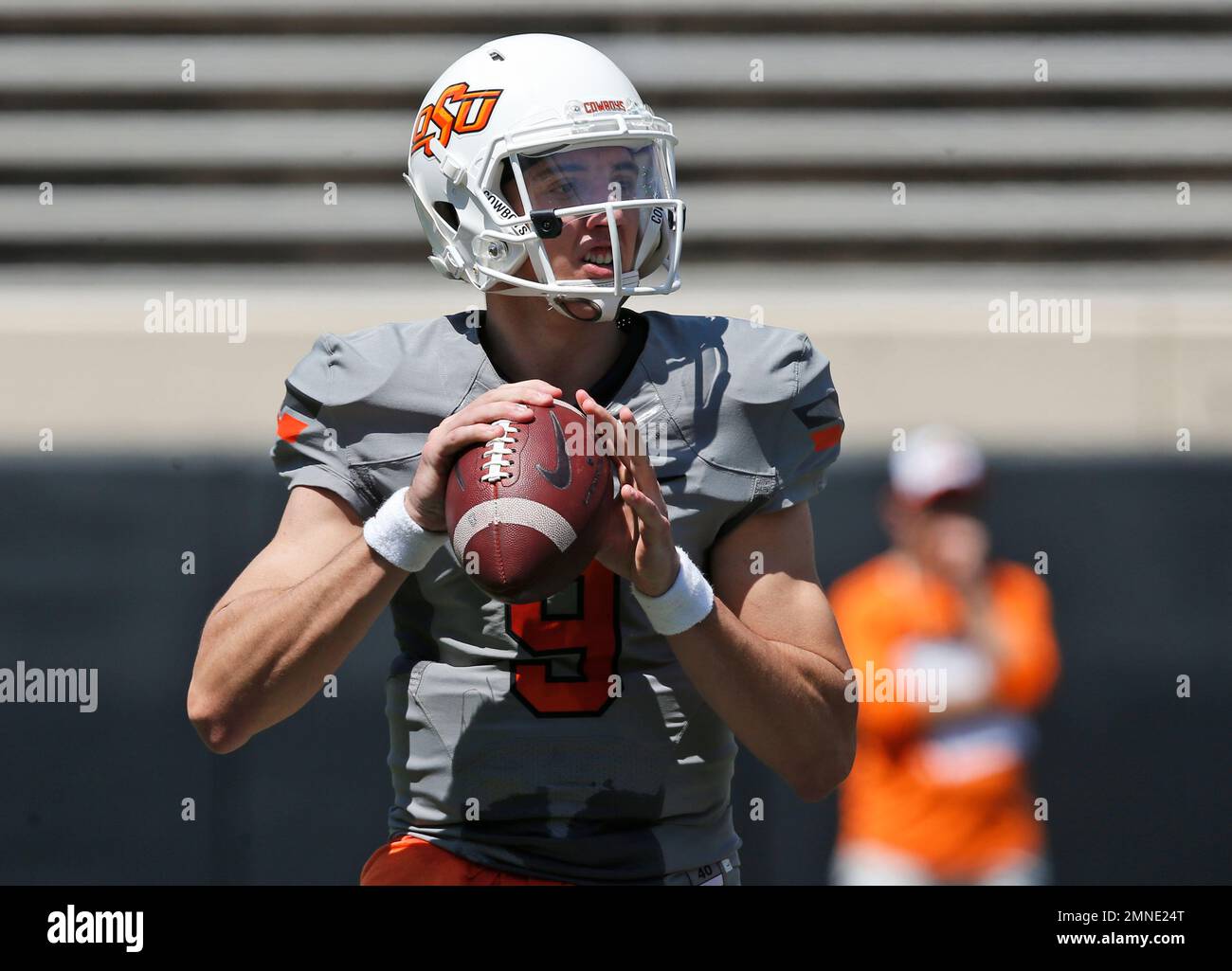 Oklahoma quarterback John Kolar (9) during an NCAA college football ...