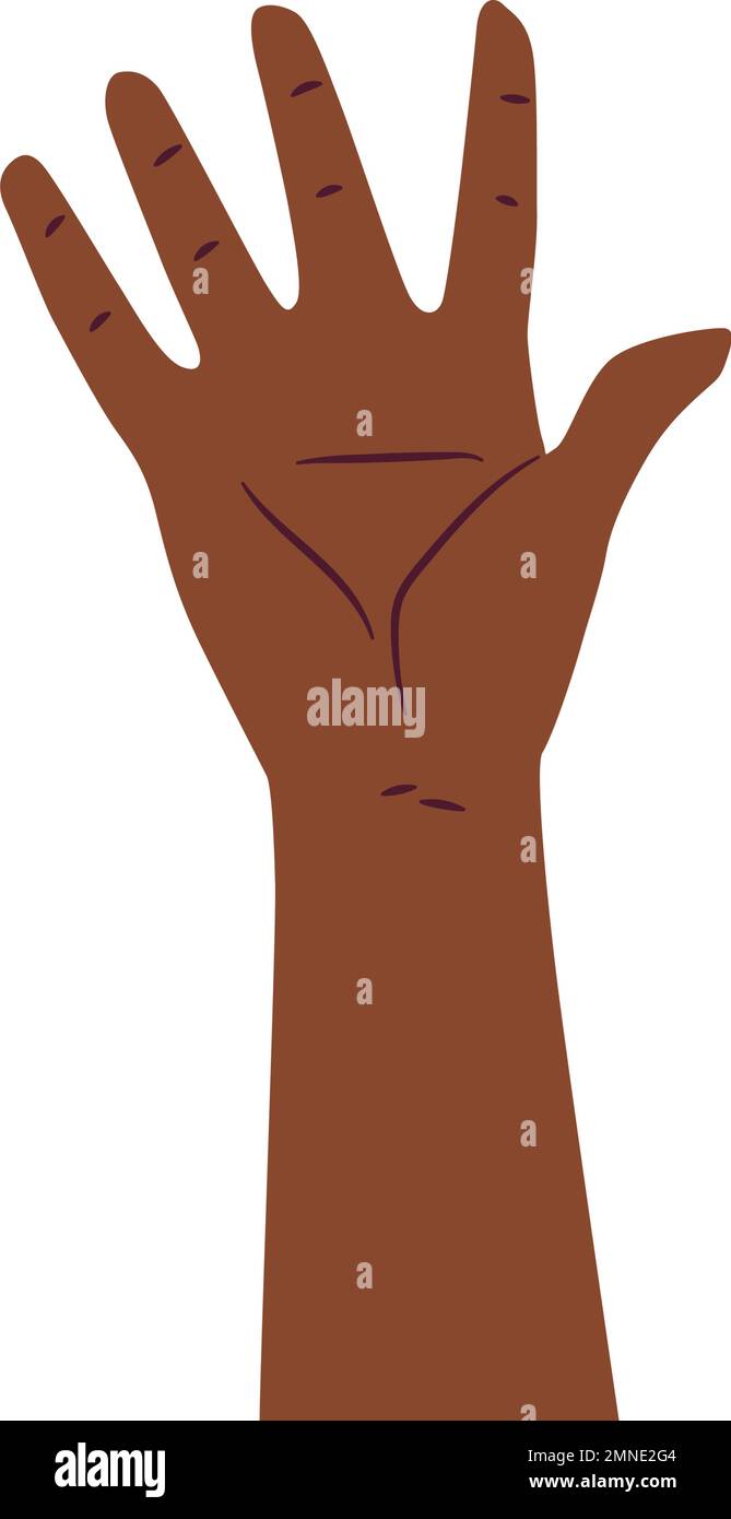 Isolated afro american raising hand protest gesture Vector Stock Vector ...