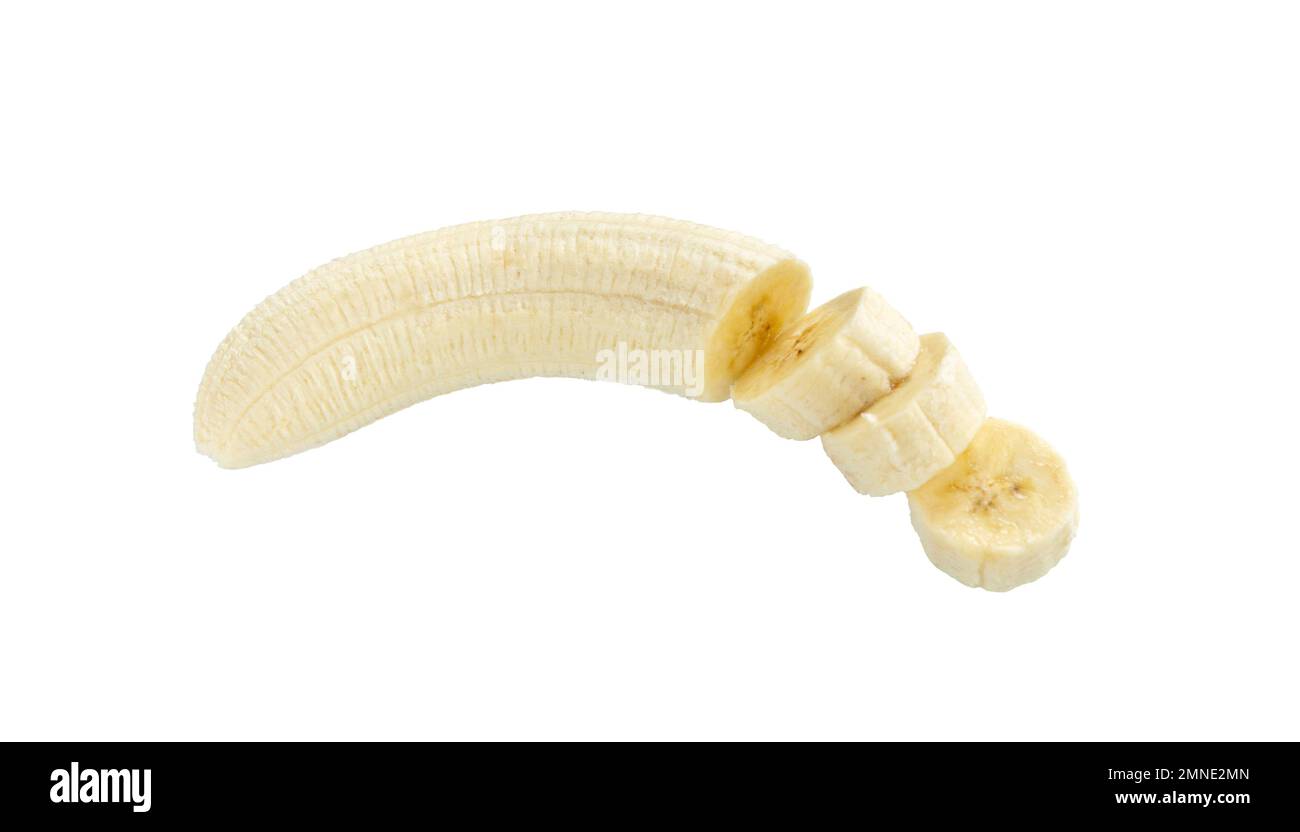 Banana Isolated with clipping path on a white background. Banana slices ...