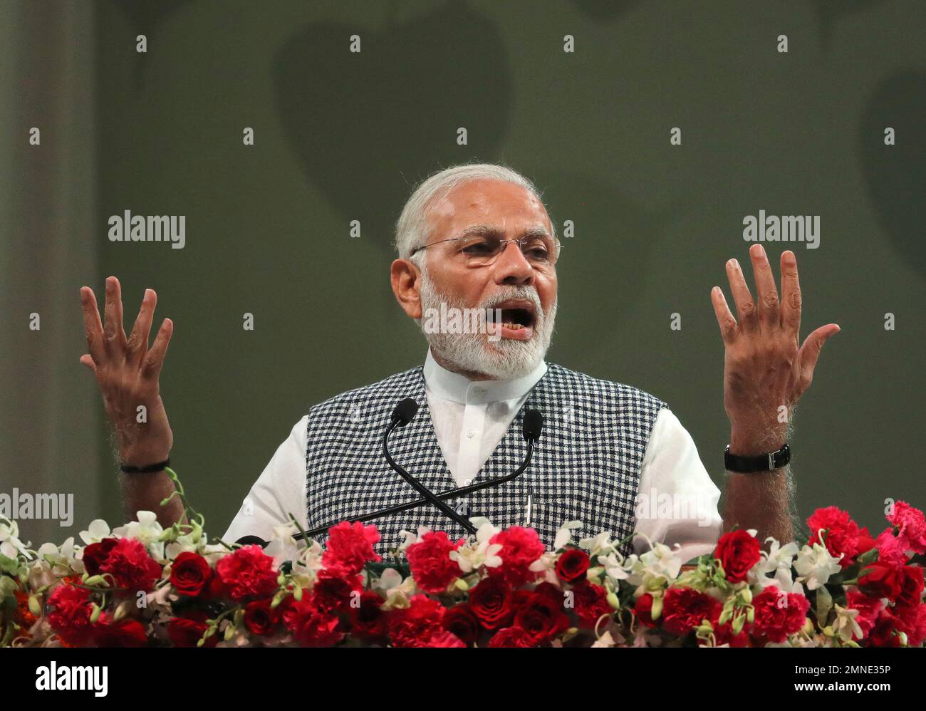 Indian Prime Minister Narendra Modi speaks during Buddha Jayanti ...