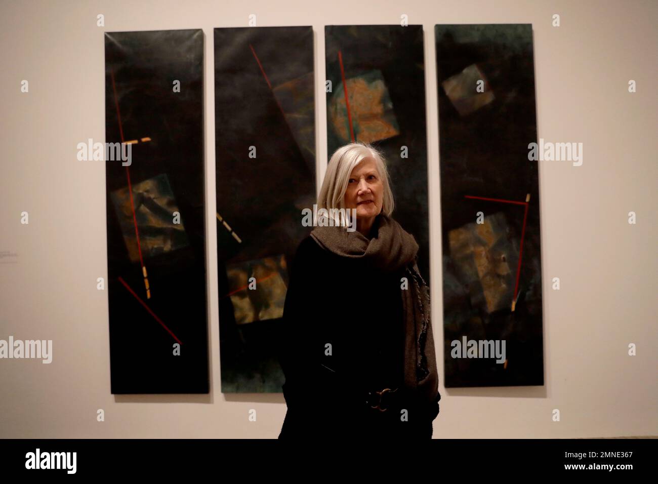 American artist Barbara Kasten poses for photographers in front of her ...