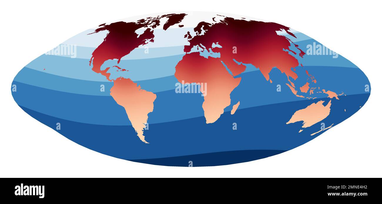 World Map Vector. Pseudocylindrical equal-area Goode homolosine ...