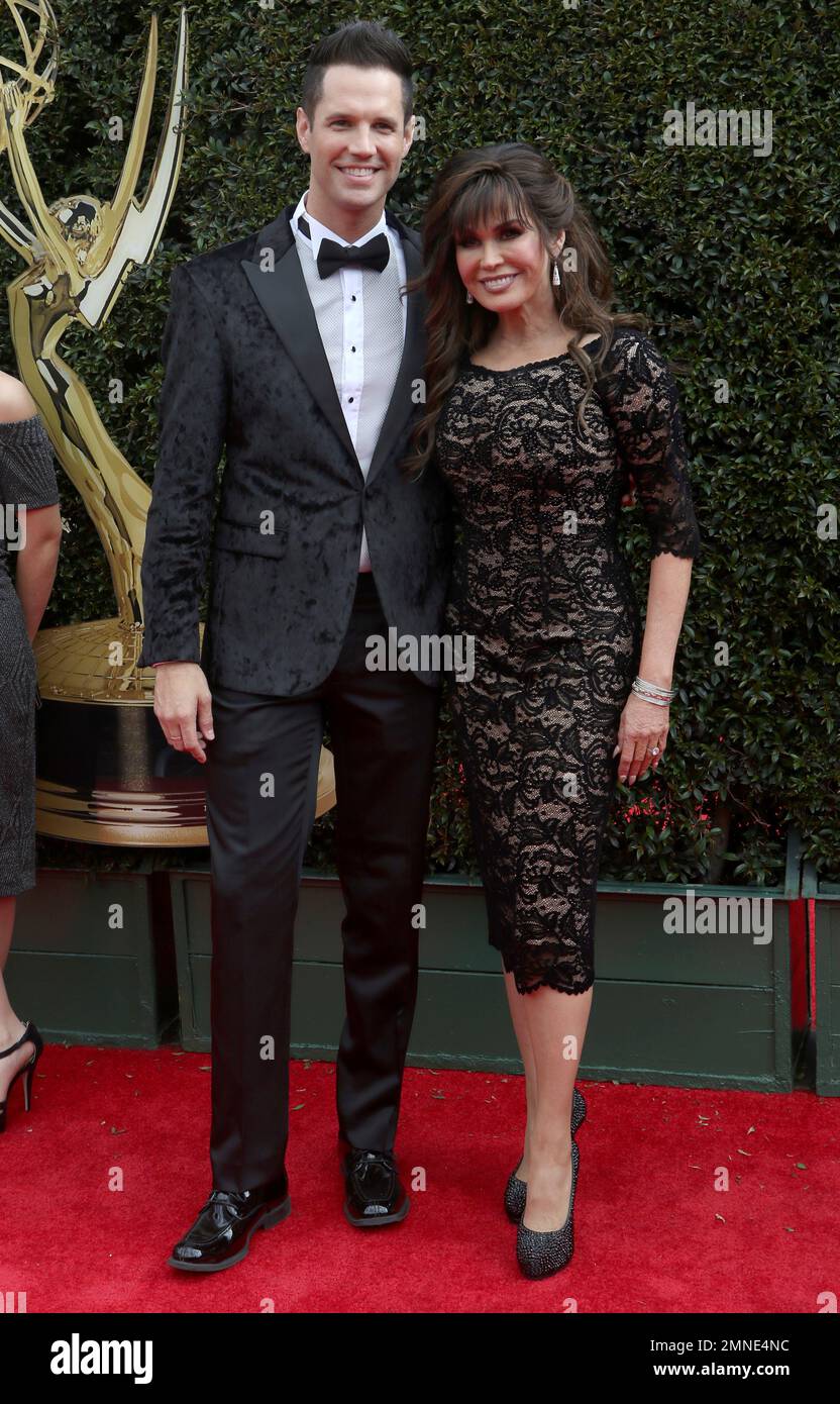 David Osmond, left, and Marie Osmond arrive at the 45th annual Daytime ...