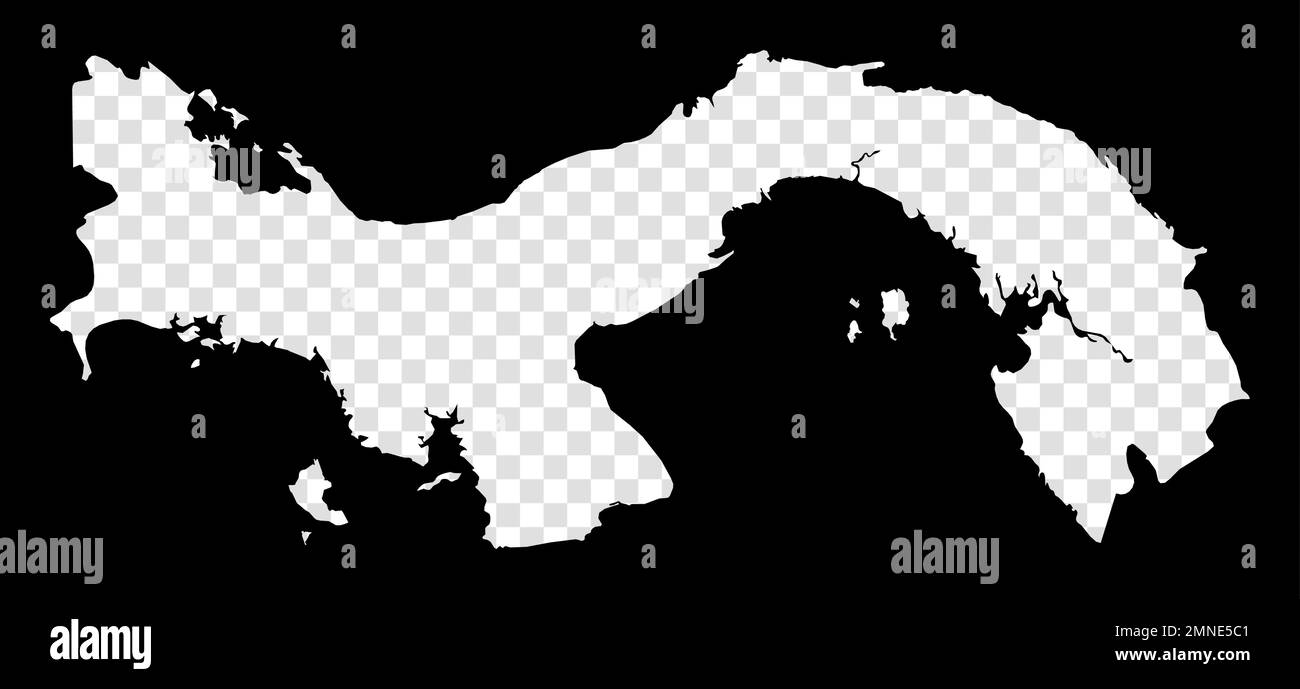 Stencil map of Panama. Simple and minimal transparent map of Panama ...