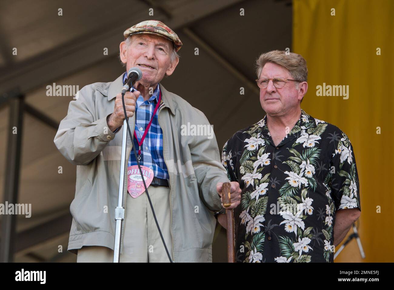 George Wein, left, and Quint Davis announce the 50th Anniversary of the ...
