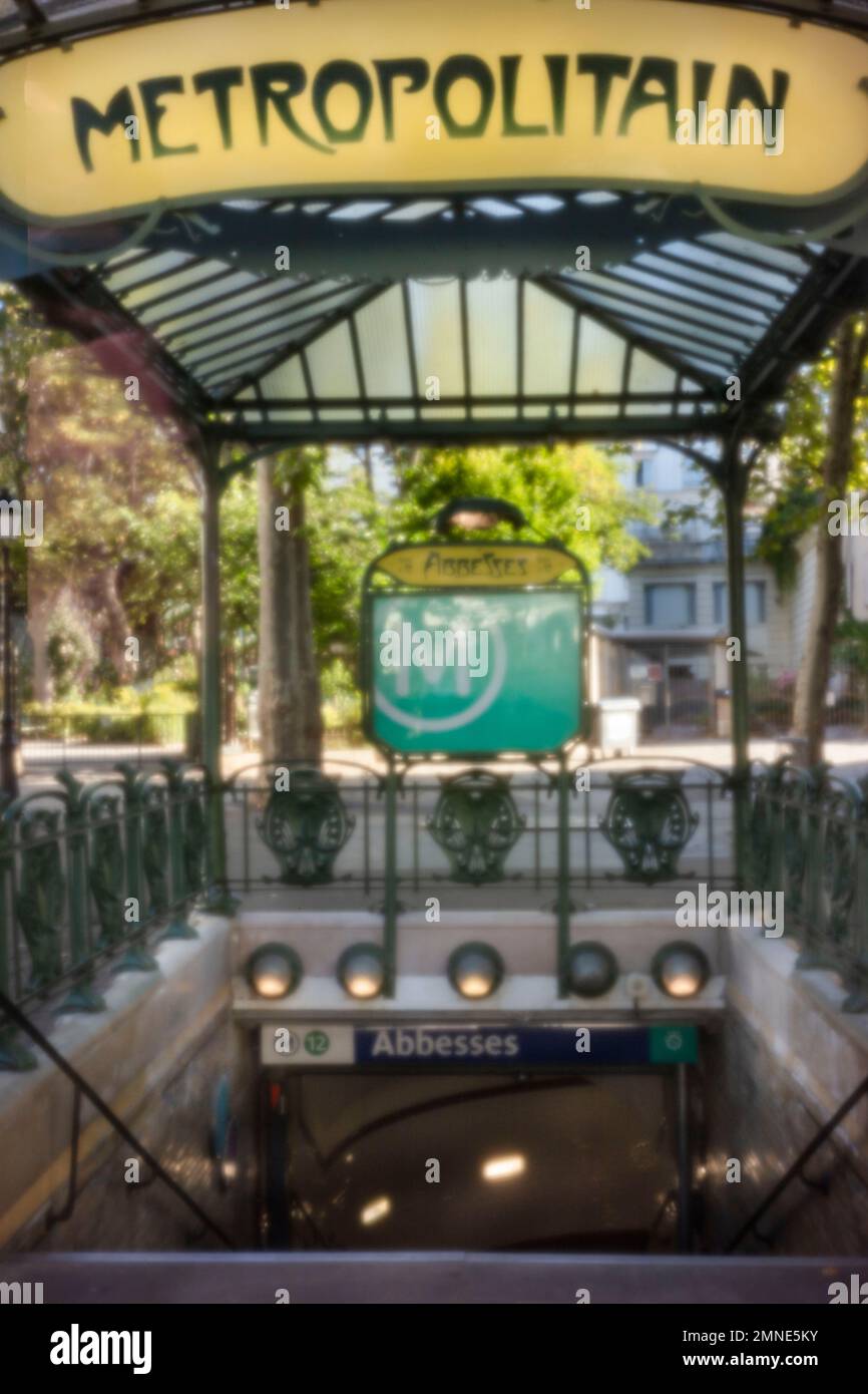 Stunningly beautiful Abbesses, metro station in Paris, France Stock ...