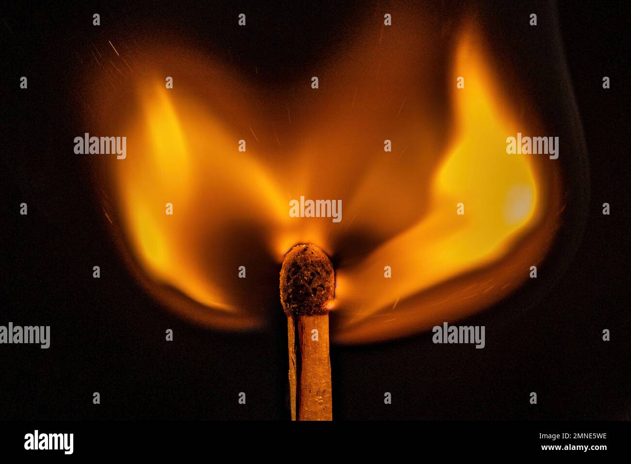 The moment a match head ignites caught in a high speed capture Stock ...