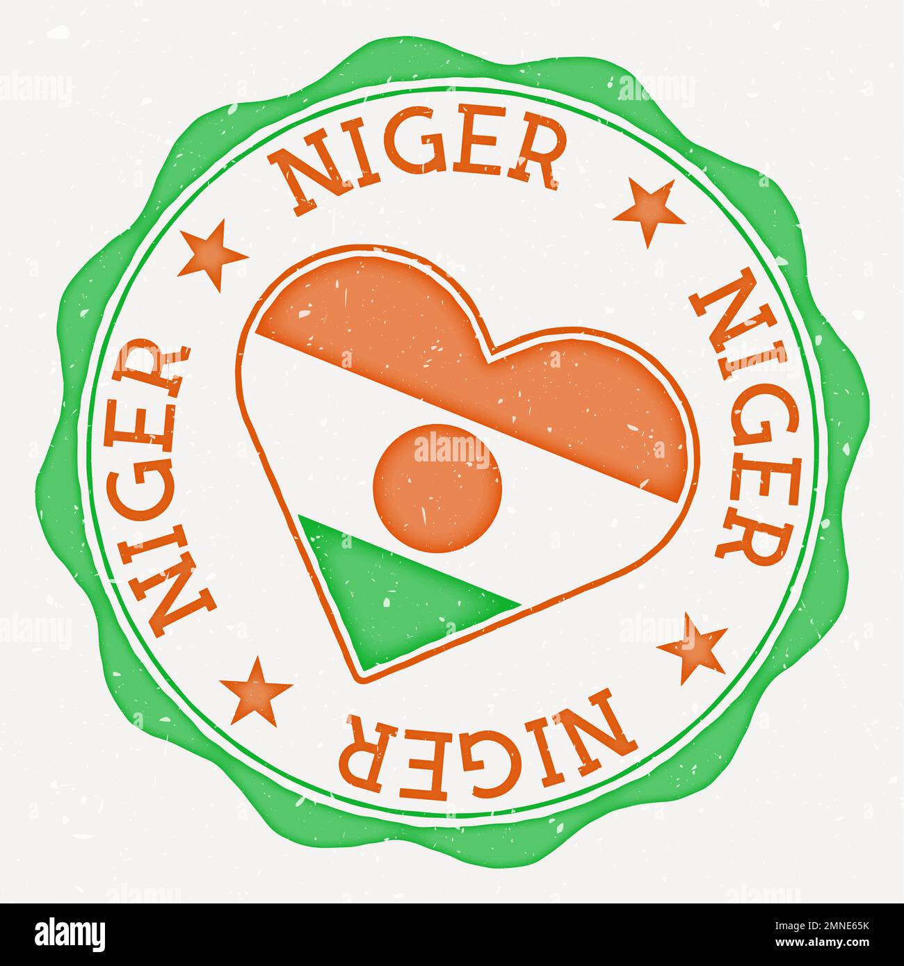 Niger heart flag logo. Country name text around Niger flag in a shape ...