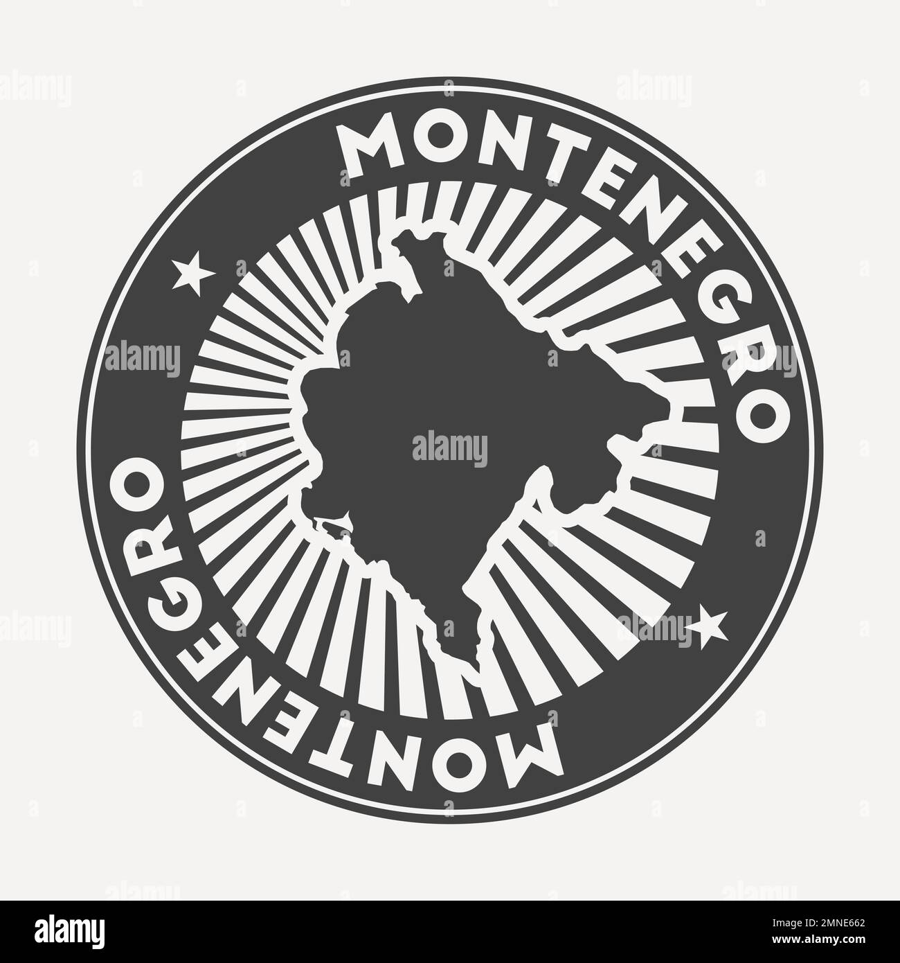 Montenegro round logo. Vintage travel badge with the circular name and ...