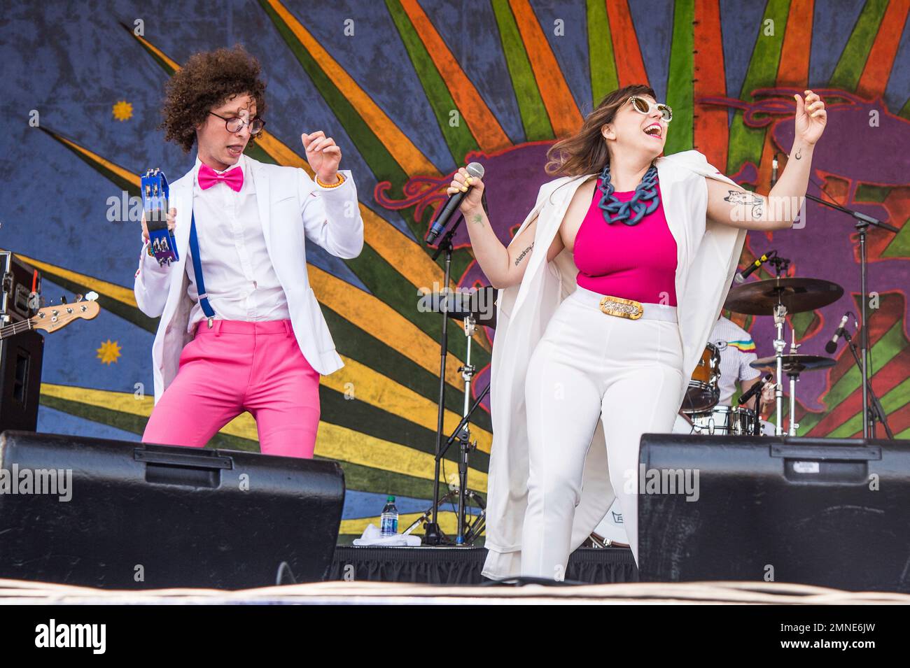 Alexis Marceaux, left, and Sam Craft of Sweet Crude performs at the New ...