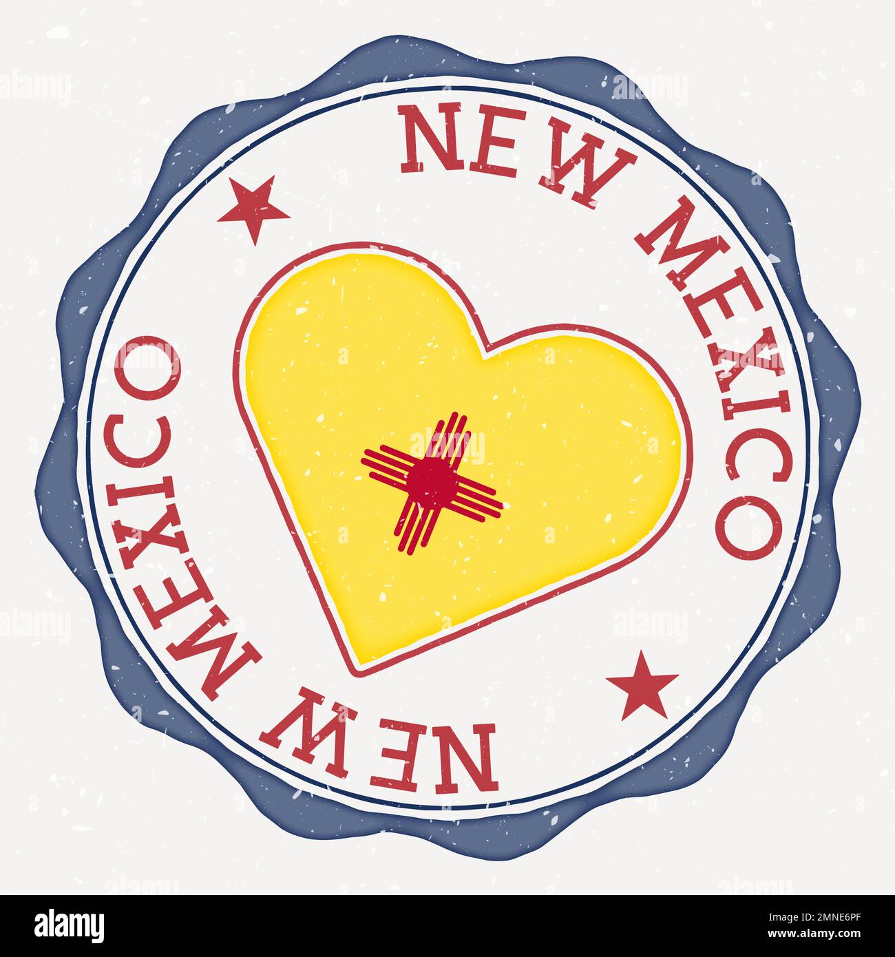 New Mexico heart flag logo. Us state name text around New Mexico flag ...