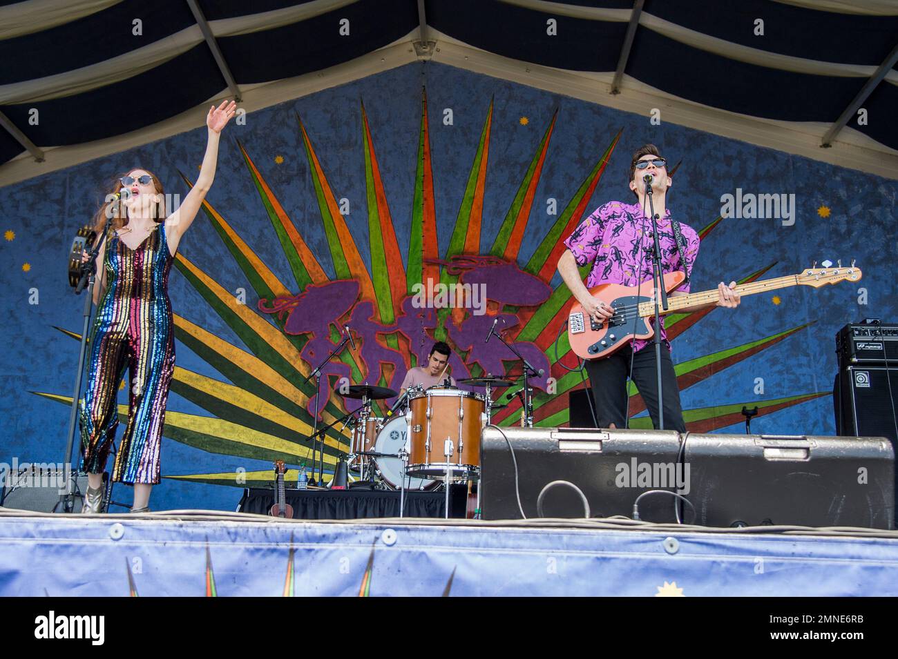 Nora Patterson, left, and Joshua Wells of Royal Teeth perform at the ...