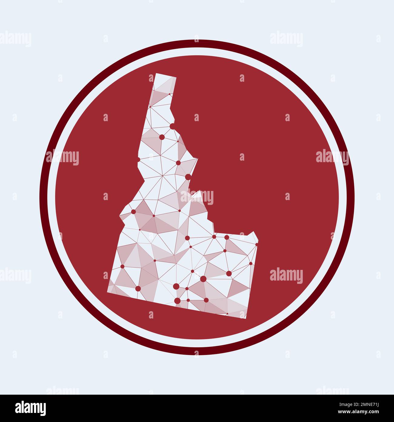 Idaho icon. Trendy tech logo of the US state. Geometric mesh round ...