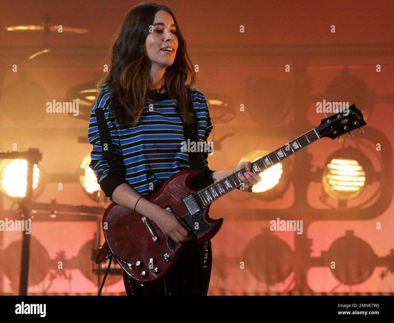 Danielle Haim with HAIM performs during the Sister Sister Sister Tour ...