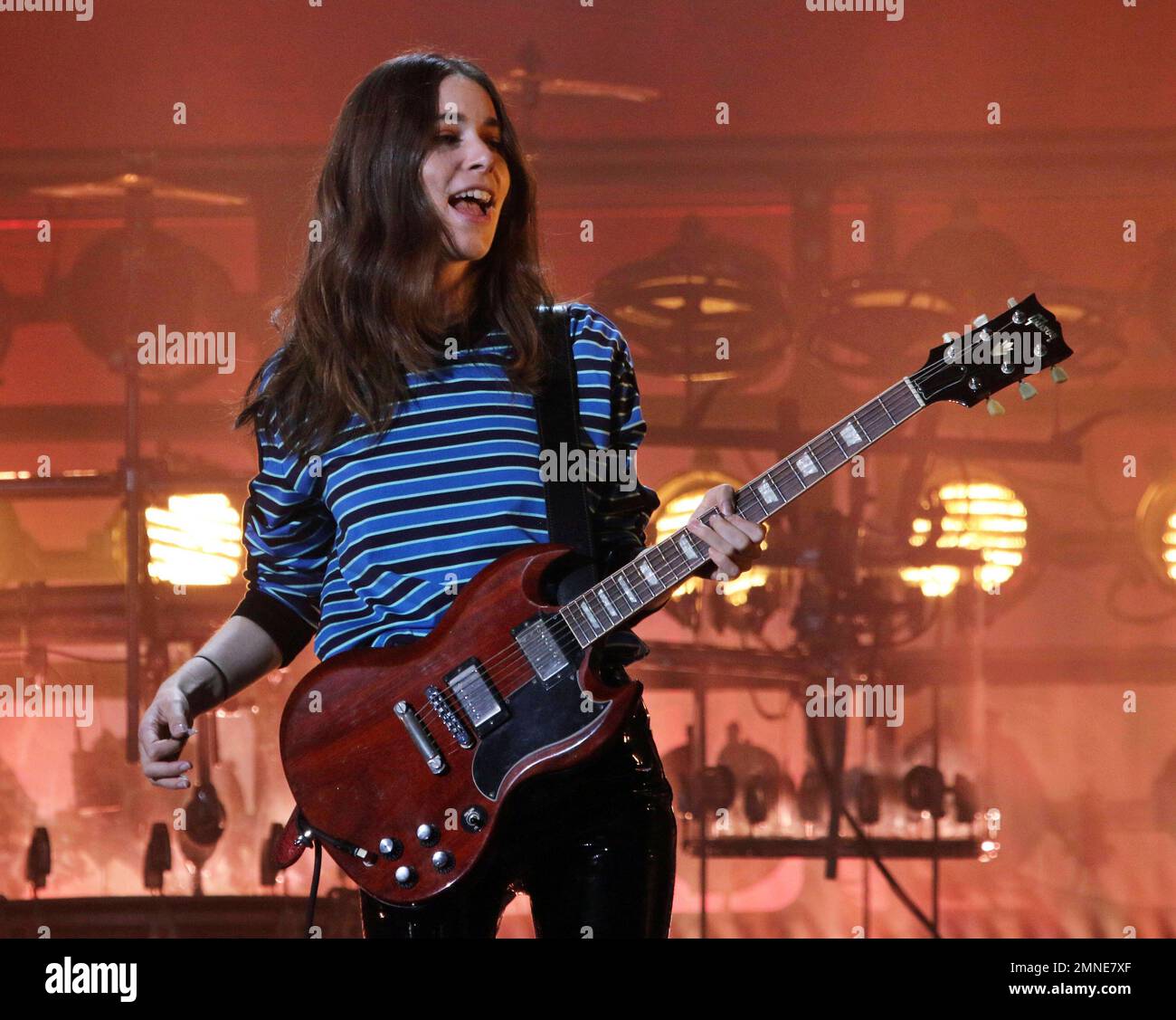 Danielle Haim with HAIM performs during the Sister Sister Sister Tour ...