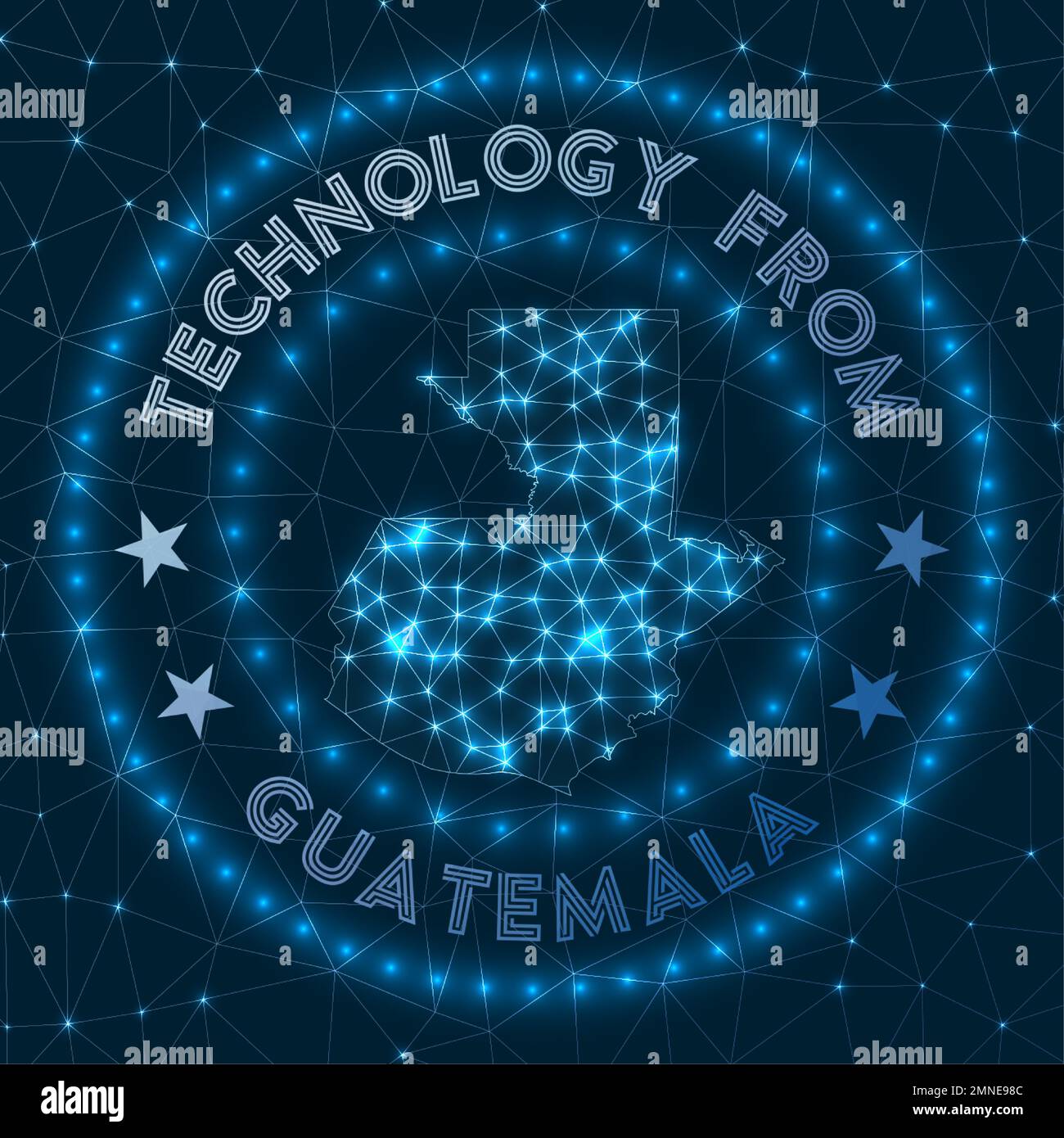 Technology From Guatemala. Futuristic geometric badge of the country ...