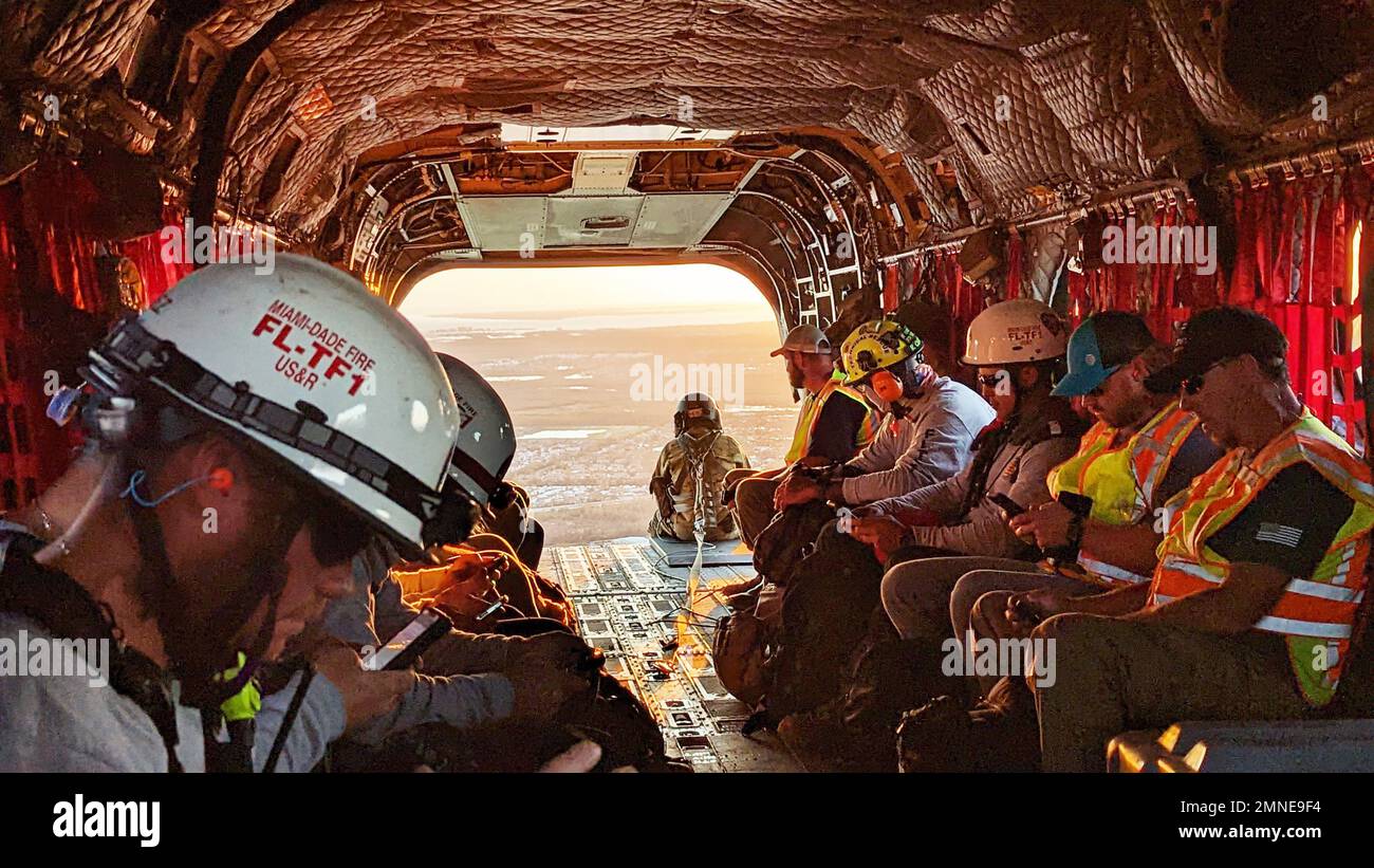 Civilian search and rescue on board a CH-47F Chinook helicopter ...