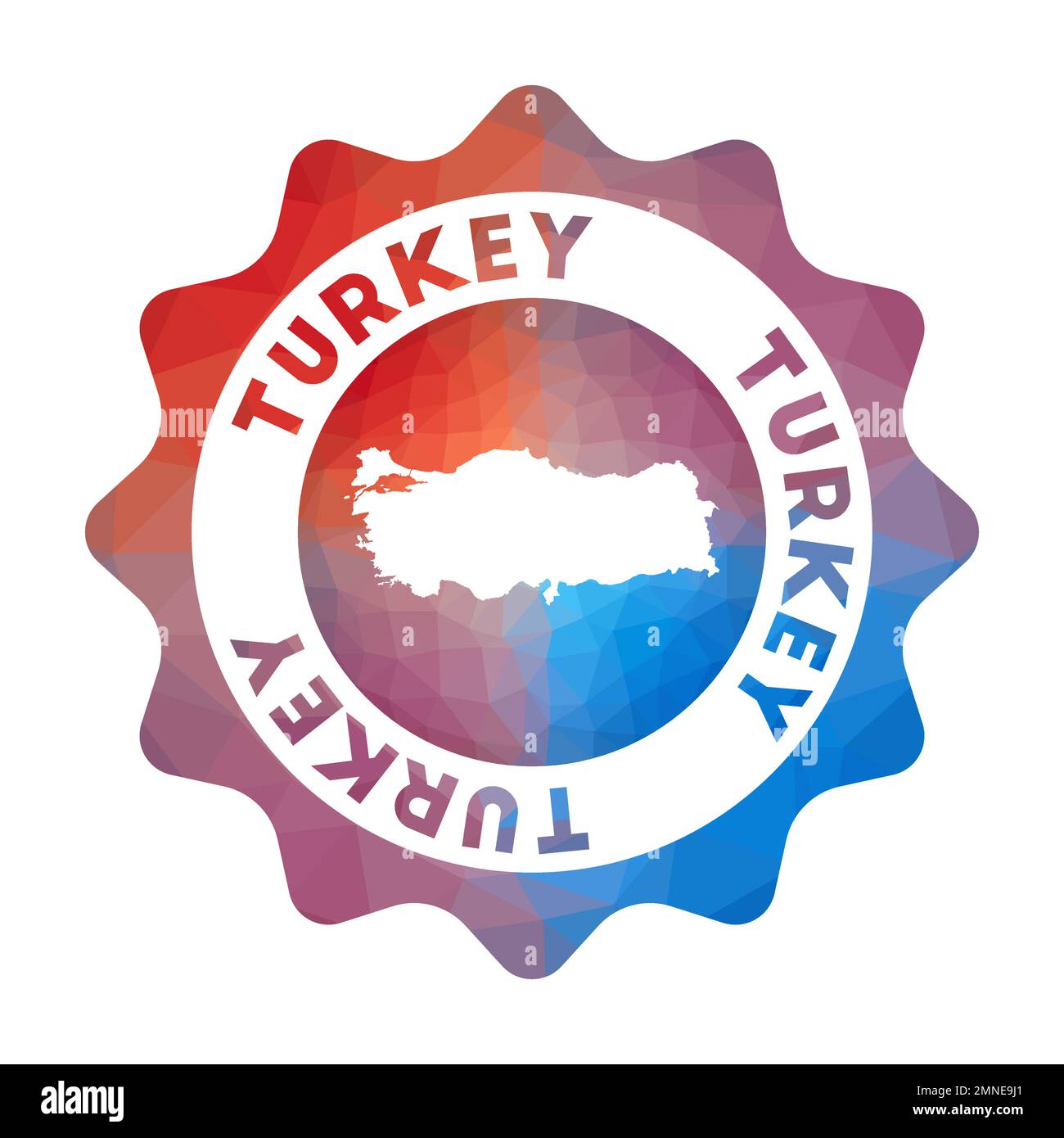 Turkey low poly logo. Colorful gradient travel logo of the country in ...