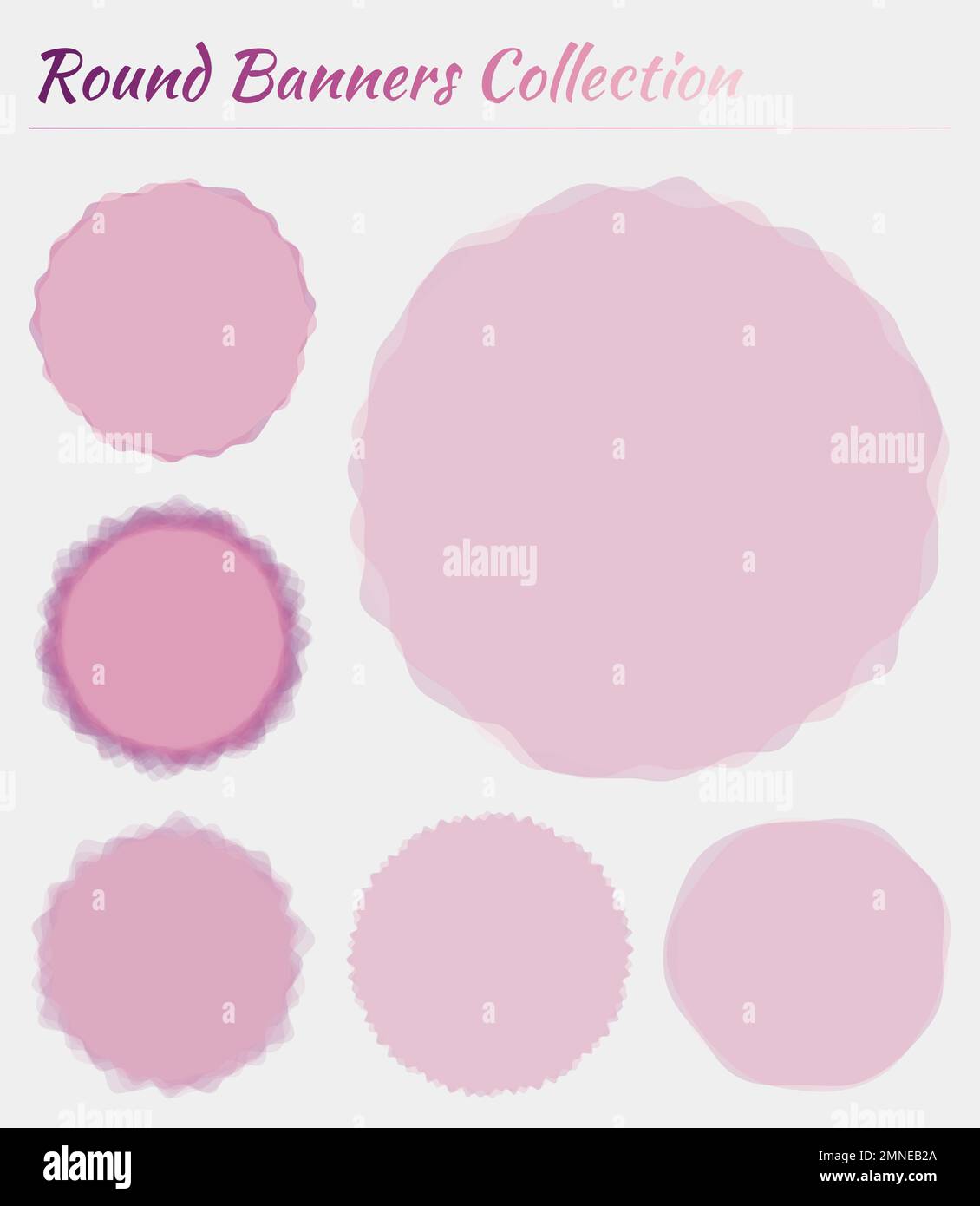 Round logos collection. Circular backgrounds in magenta colors. Neat ...