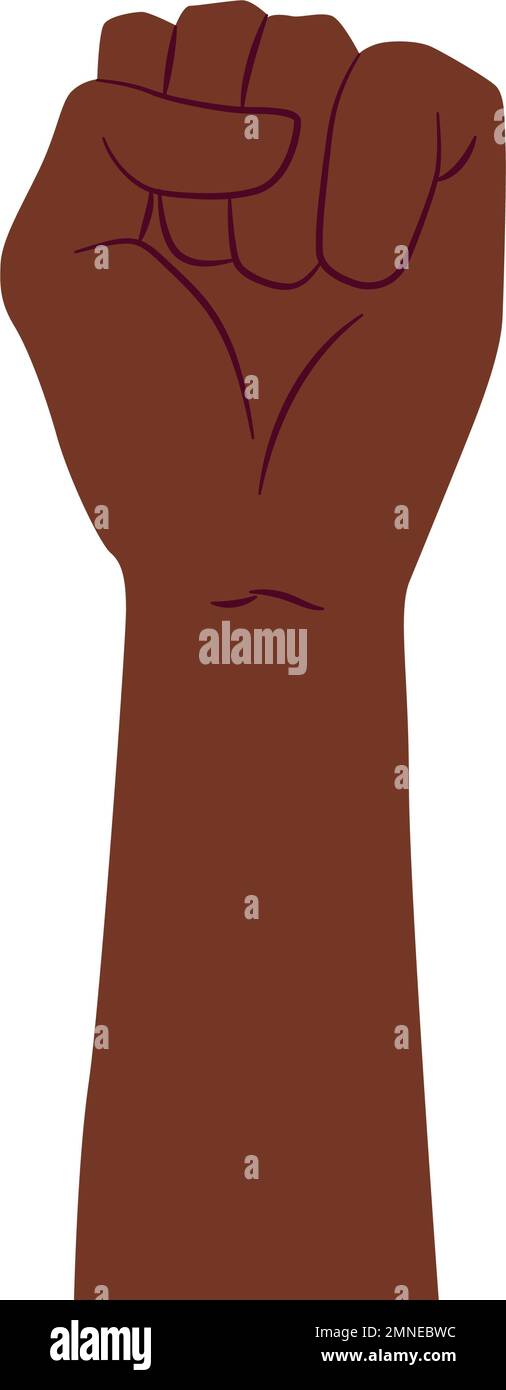 Isolated afro american raising hand protest gesture Vector Stock Vector ...