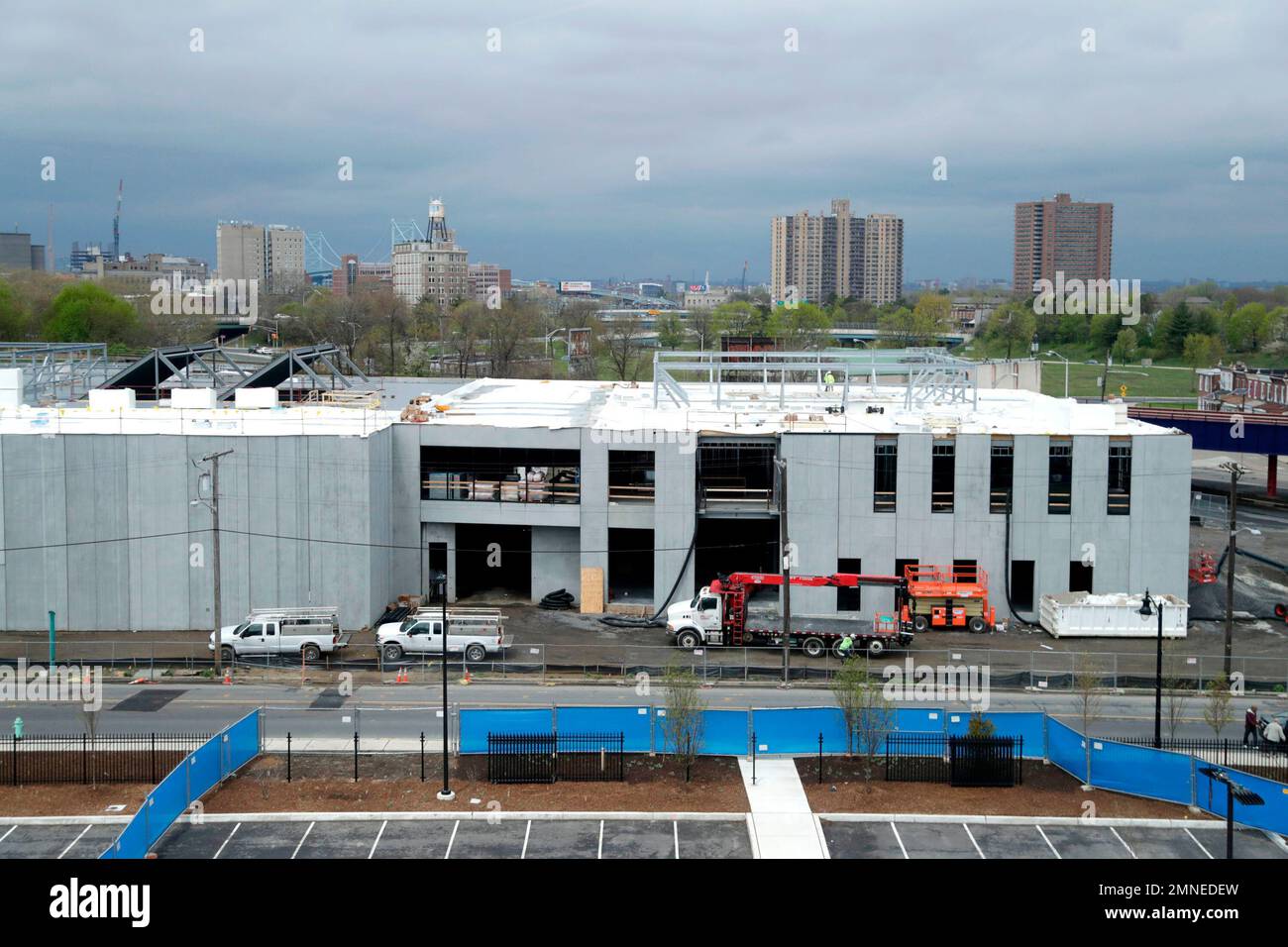 A general view of the construction of a building adjacent to the Subaru ...