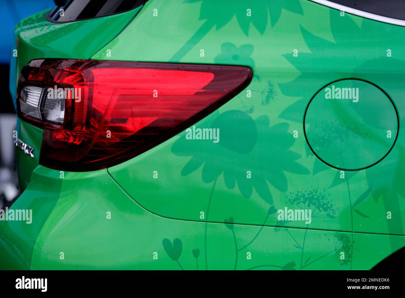 A vehicle is on display in the parking lot of the Subaru of America ...