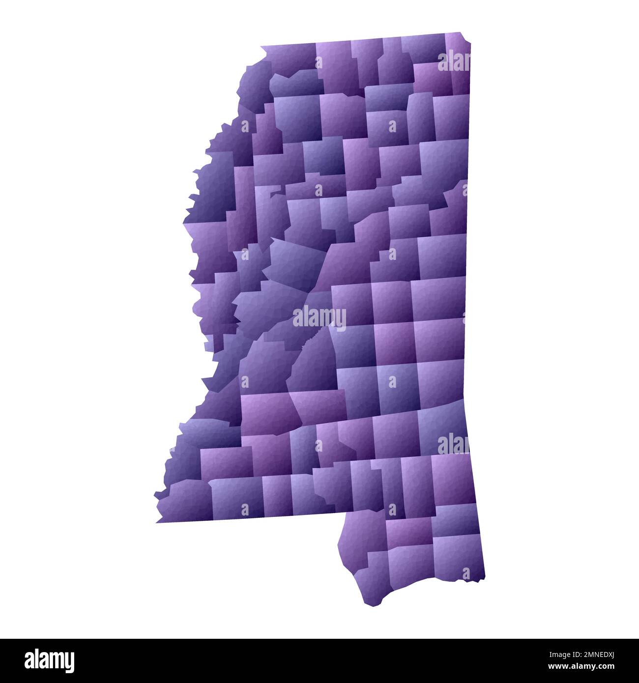 Mississippi counties map hi-res stock photography and images - Alamy