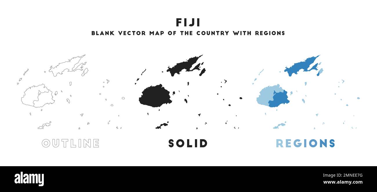 Fiji map. Borders of Fiji for your infographic. Vector country shape ...