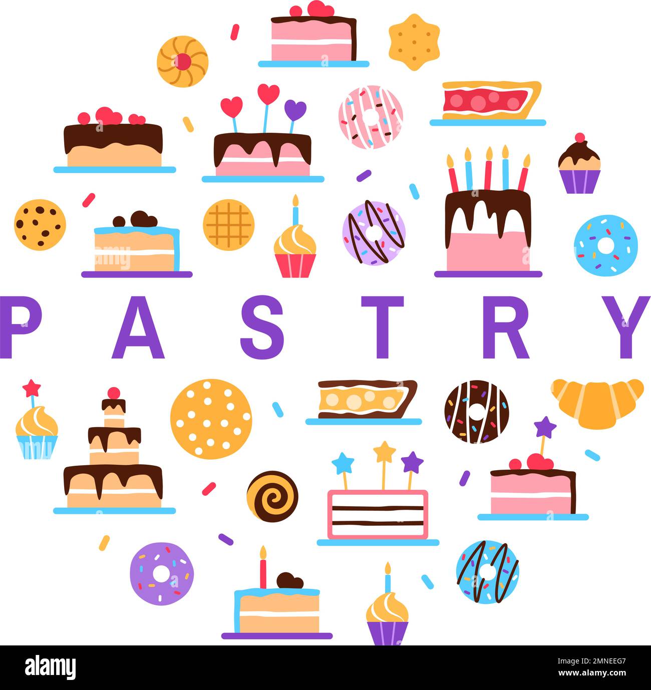 Pastry circle concept with text space on white Stock Vector Image & Art ...